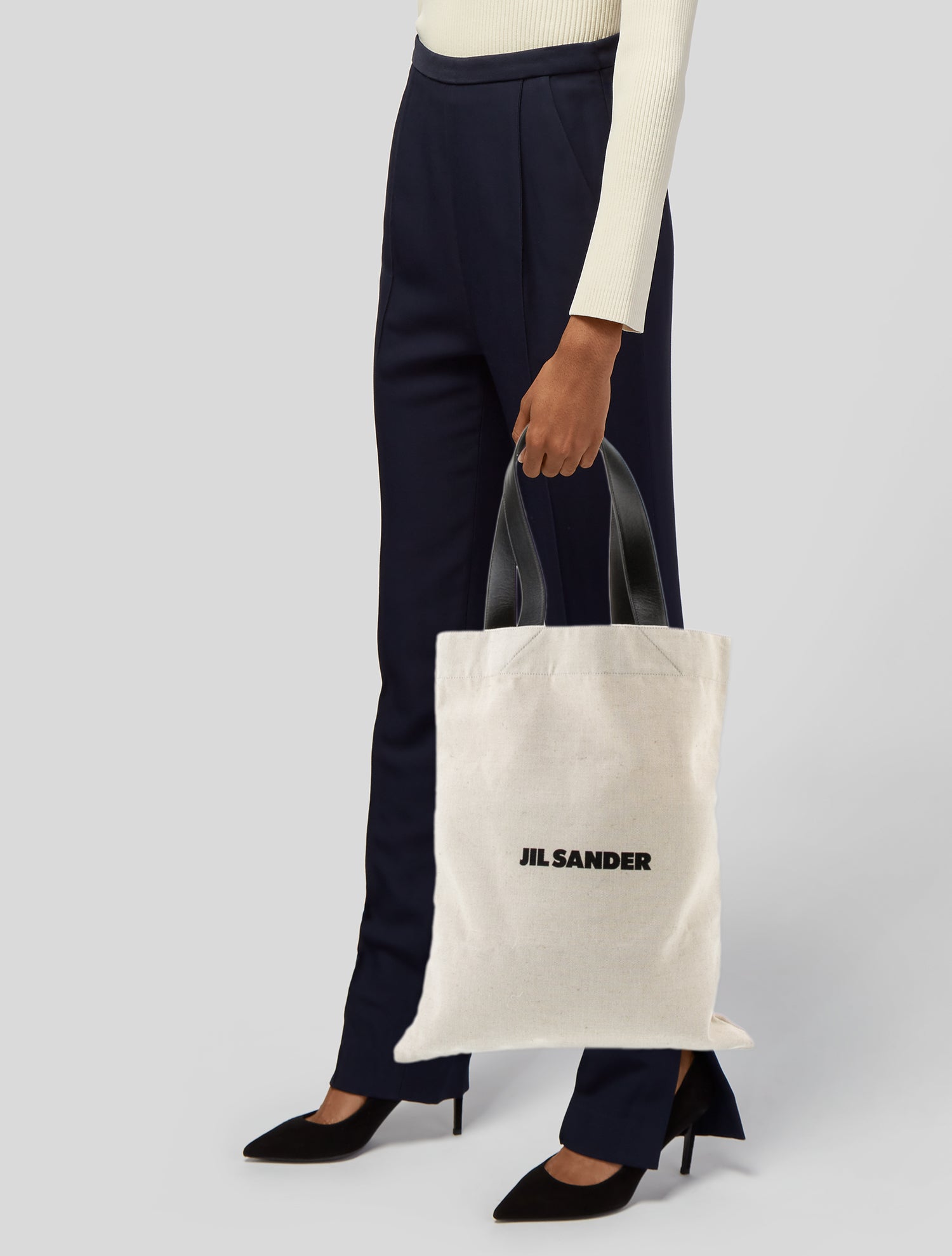 Jil Sander Grande Flat Tote Bag - Neutrals Totes, Handbags - JIL120137 ...