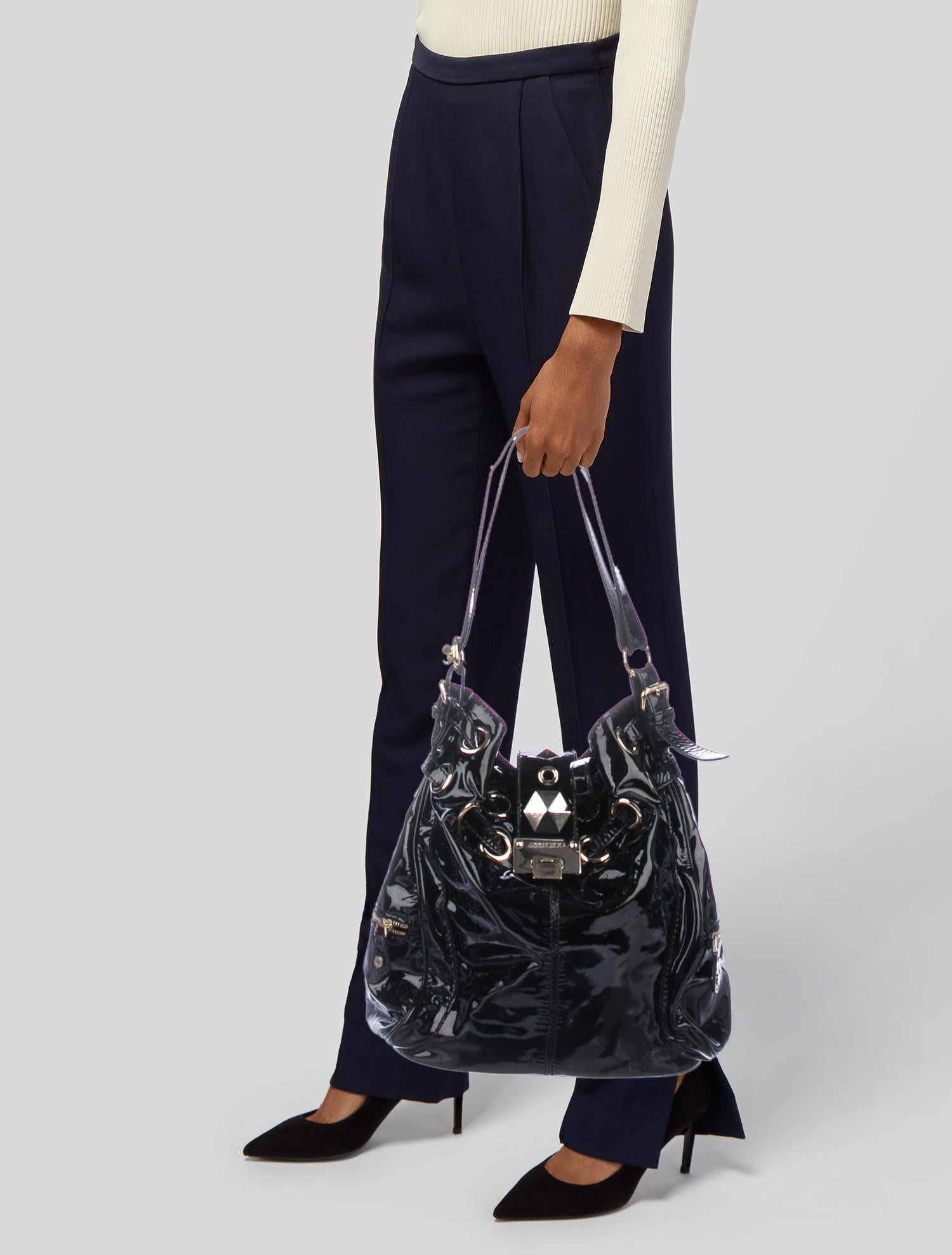 Jimmy Choo Patent Leather Ramona Bag - Black Totes, Handbags ...