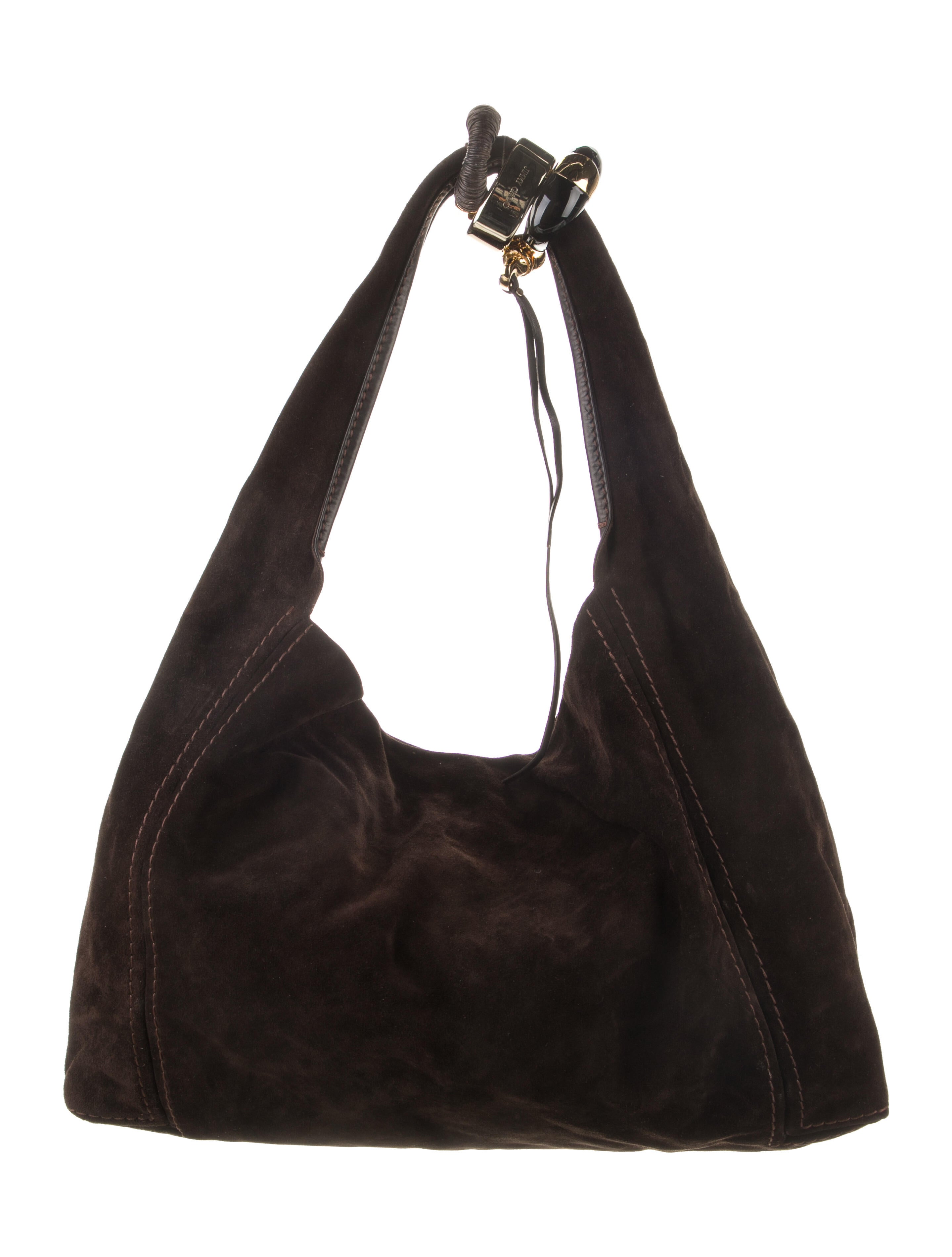 Jimmy Choo Leather Hobo Bag - Brown Hobos, Handbags - JIM122351 | The ...