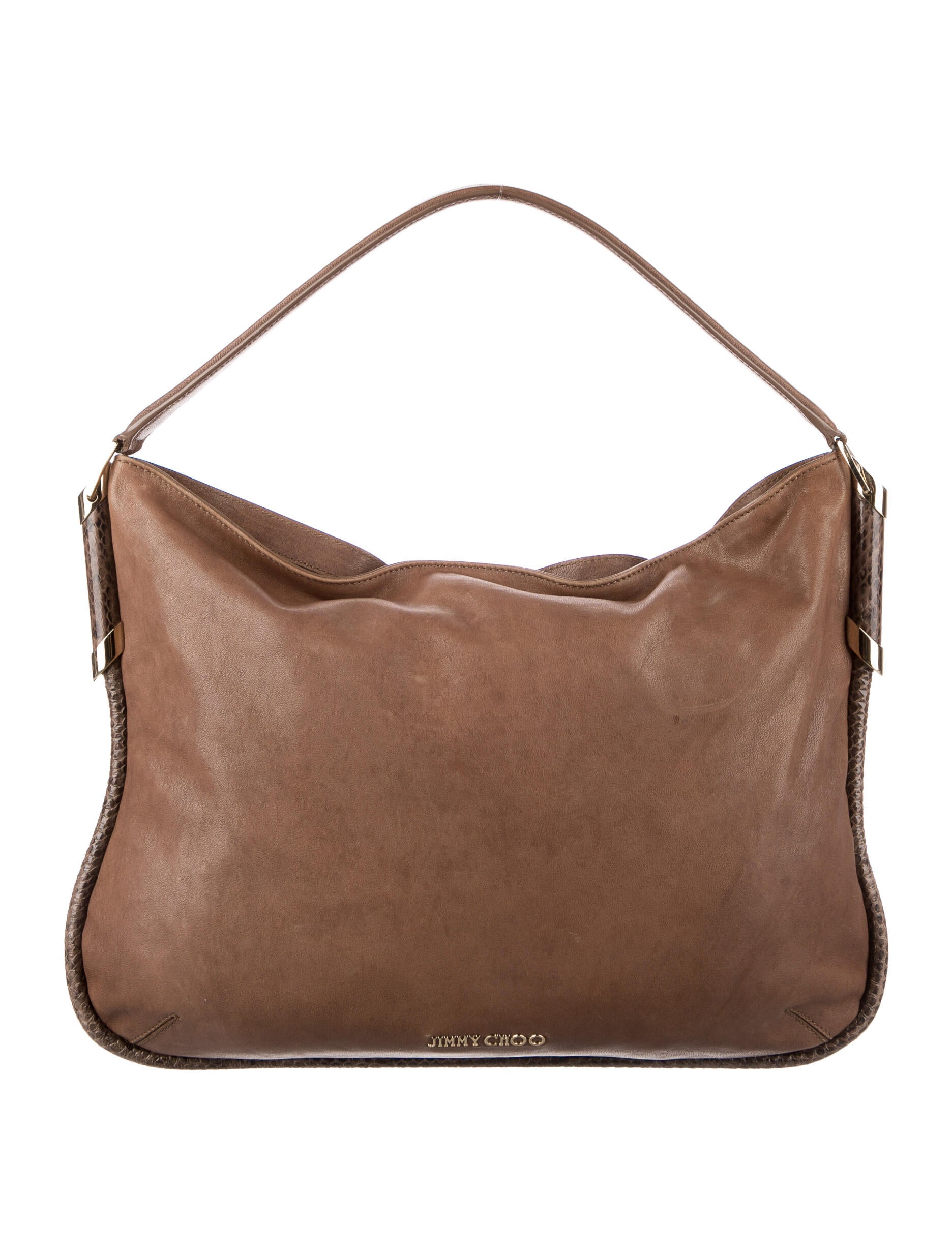 Jimmy Choo Leather Hobo Bag - Brown Hobos, Handbags - JIM122351 | The ...