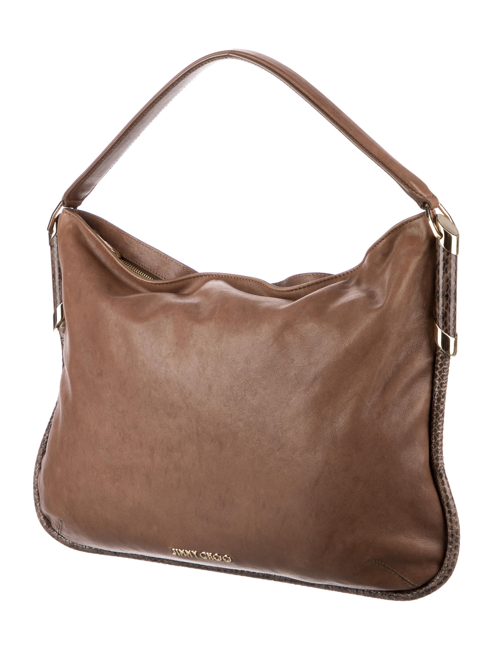 Jimmy Choo Leather Hobo Bag - Brown Hobos, Handbags - JIM122351 | The ...