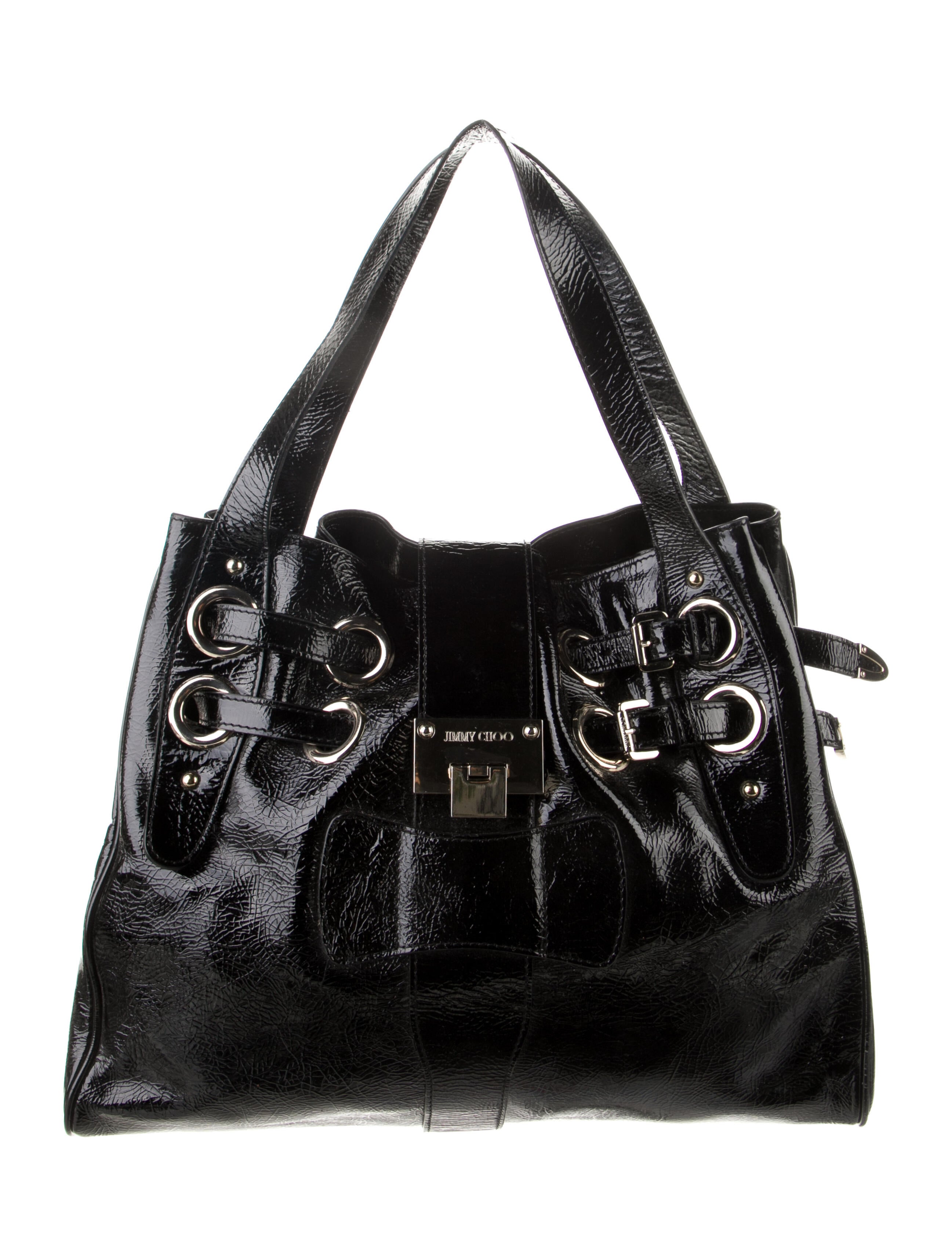 Jimmy Choo Patent Leather Ramona Bag - Black Totes, Handbags ...