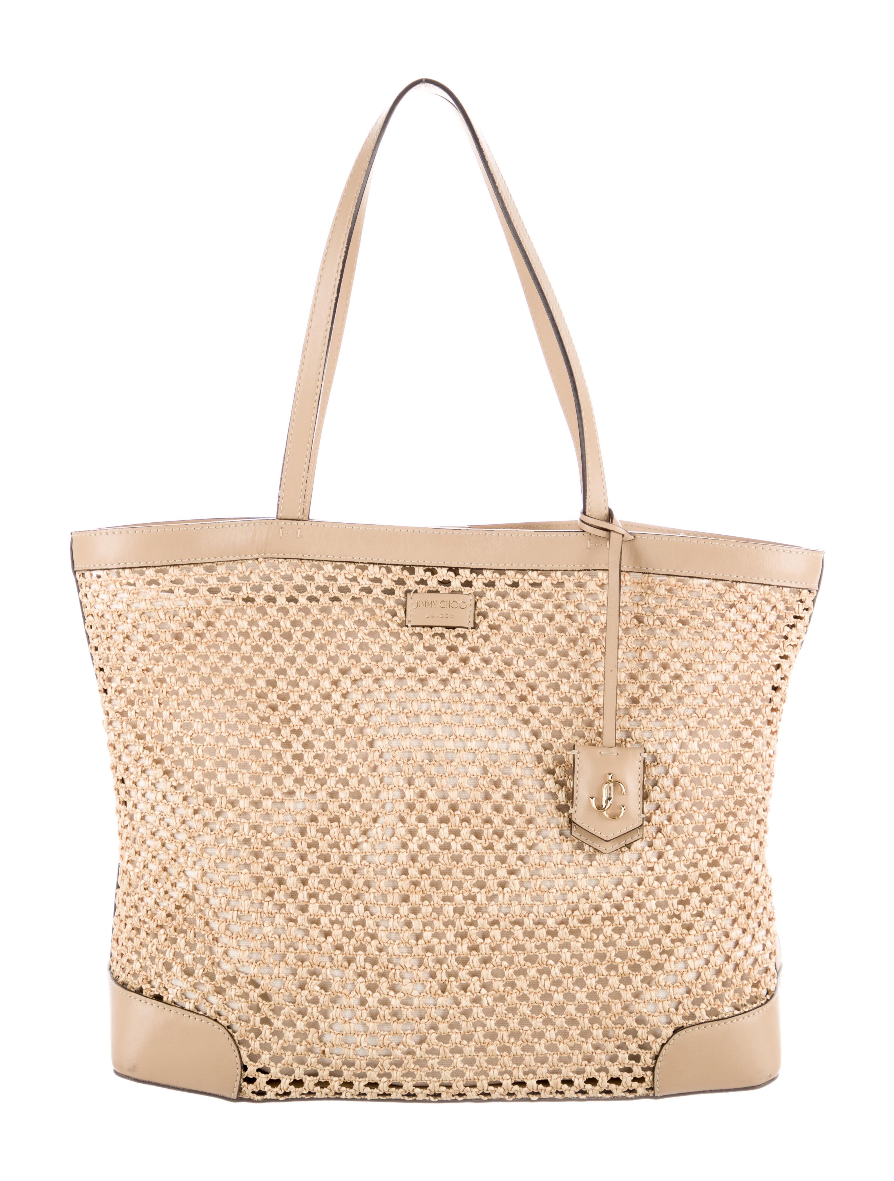 Jimmy Choo Raffia Tote Bag - Neutrals Totes, Handbags - JIM314724 | The ...