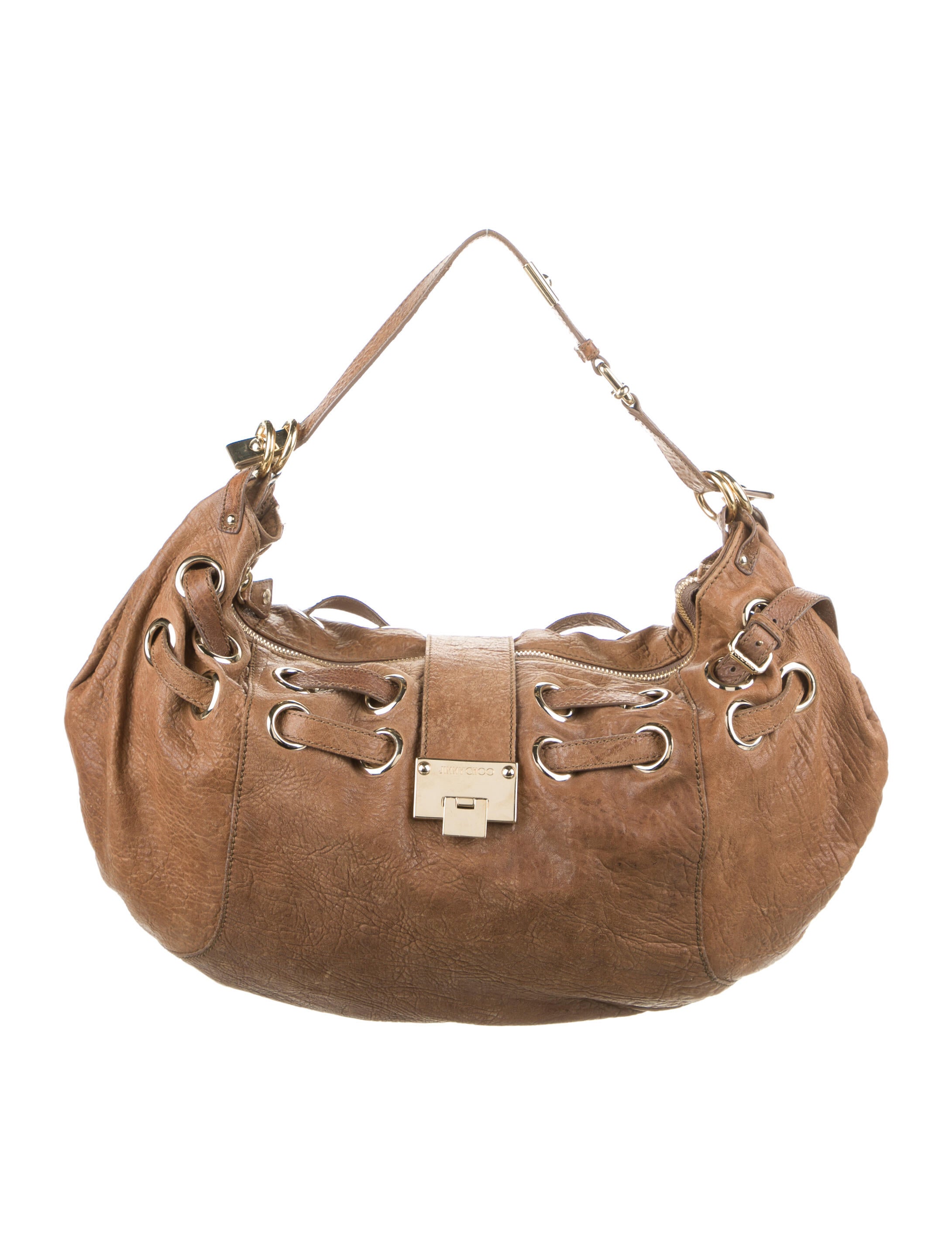Jimmy Choo Leather Hobo Bag - Brown Hobos, Handbags - JIM122351 | The ...