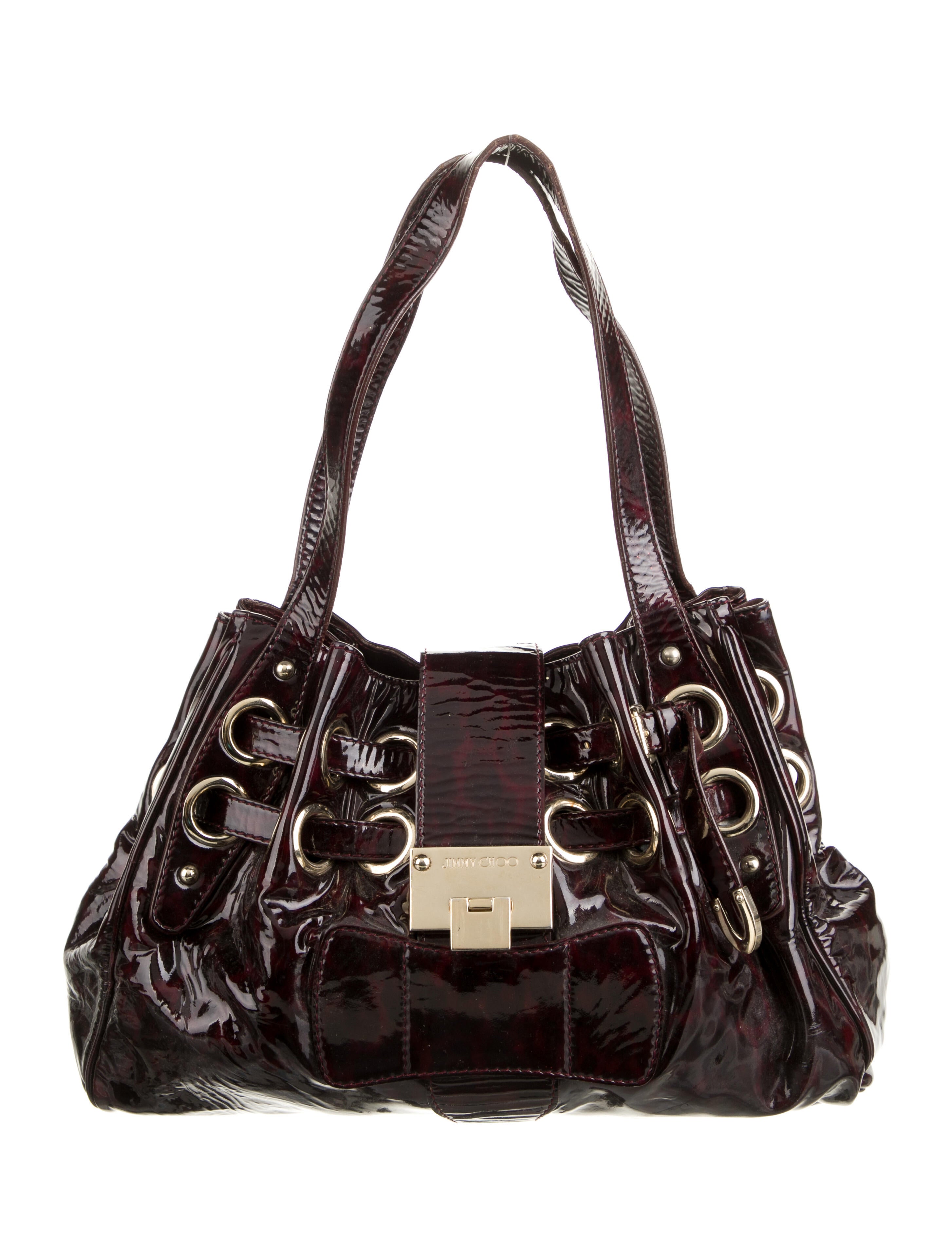 Jimmy Choo Patent Leather Shoulder Bag - Black Shoulder Bags, Handbags ...