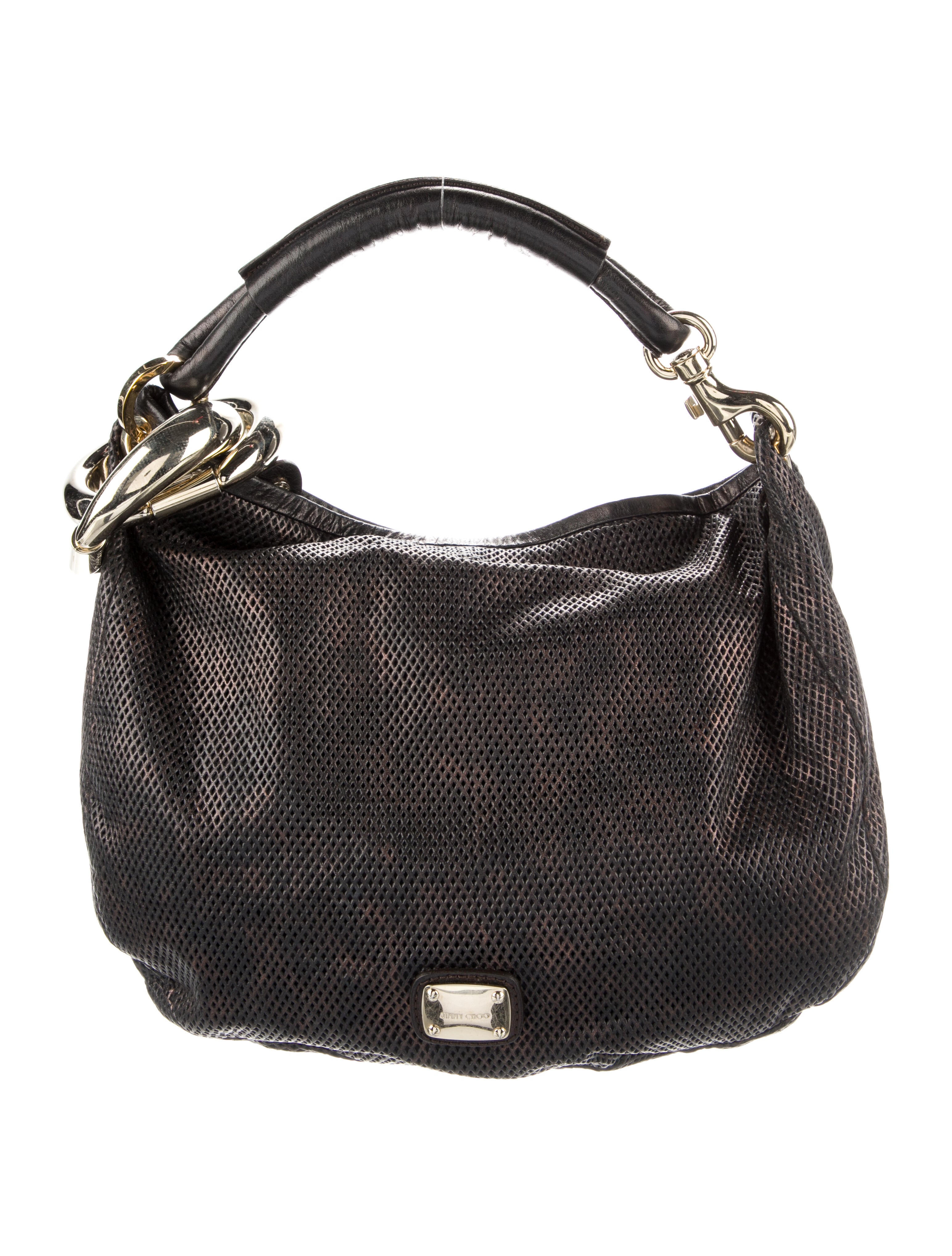 Jimmy Choo Metallic Riki Bag - Brown Shoulder Bags, Handbags - JIM61890 ...