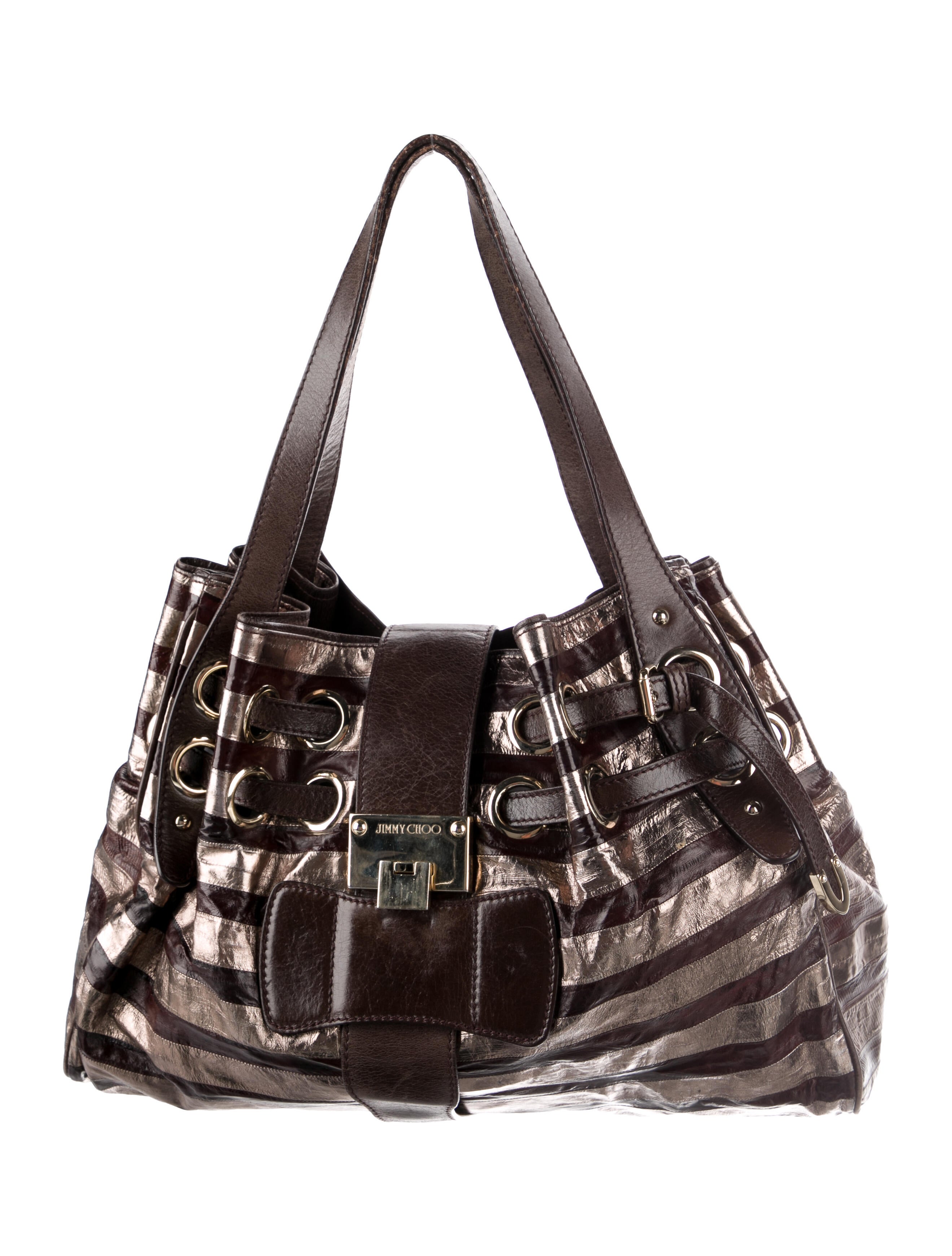 Jimmy Choo Patent Leather Shoulder Bag - Brown Shoulder Bags, Handbags ...