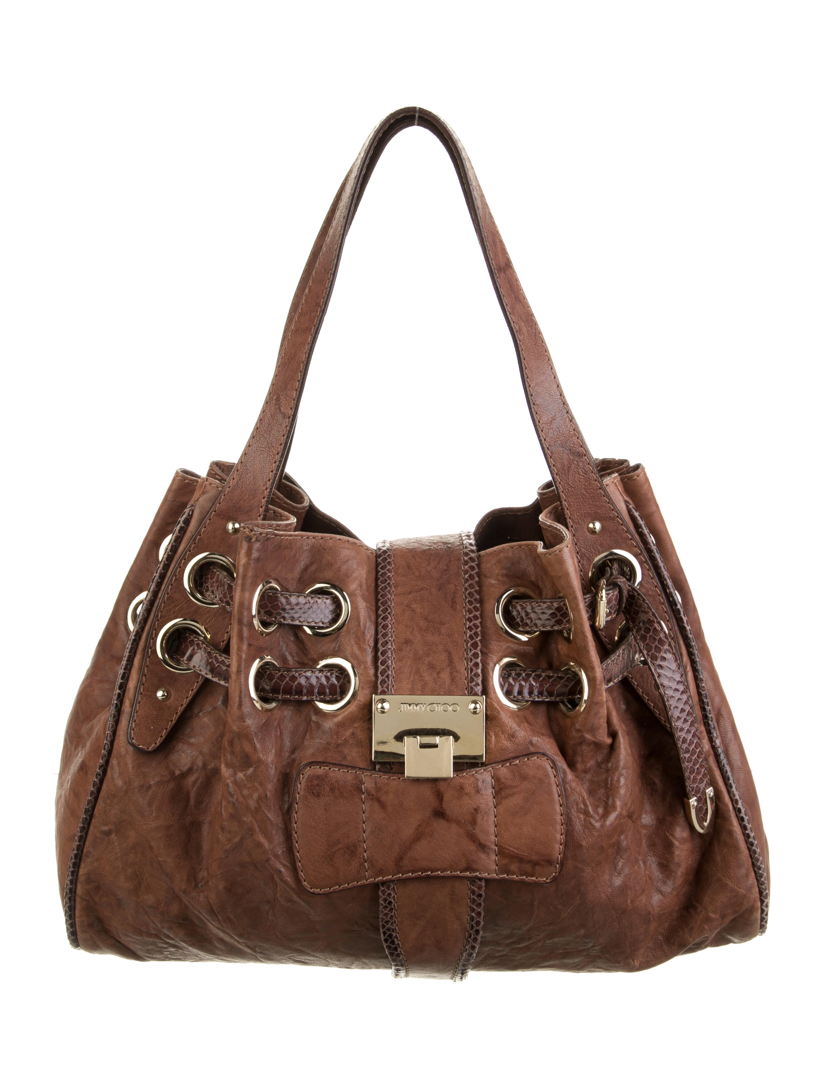 Jimmy Choo Leather Shoulder Bag - Brown Shoulder Bags, Handbags ...