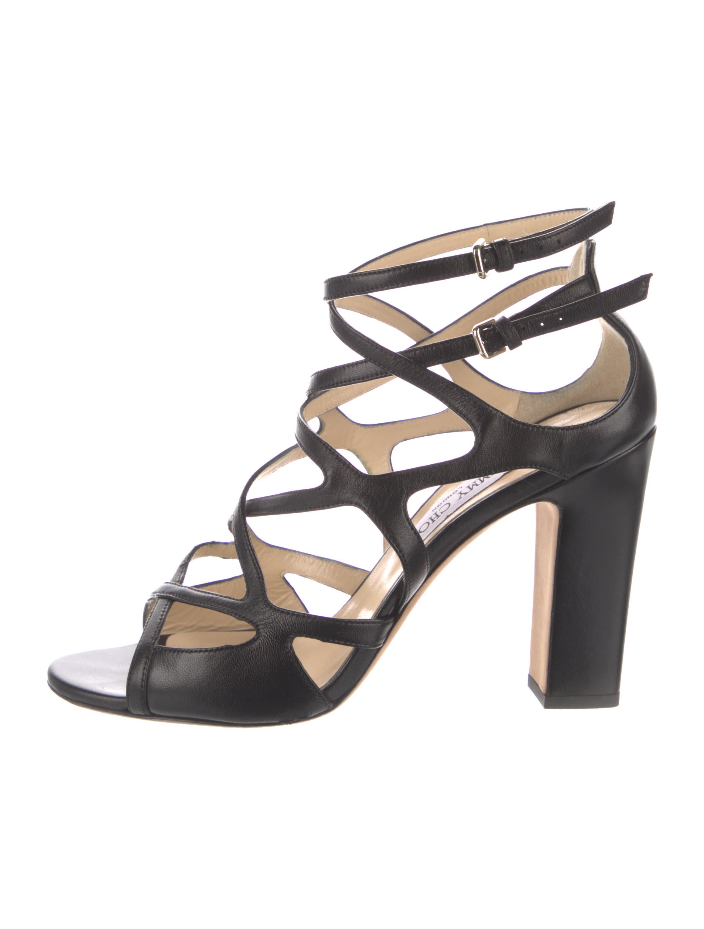Jimmy Choo Wedge Sandals - Black Sandals, Shoes - JIM33600 | The RealReal