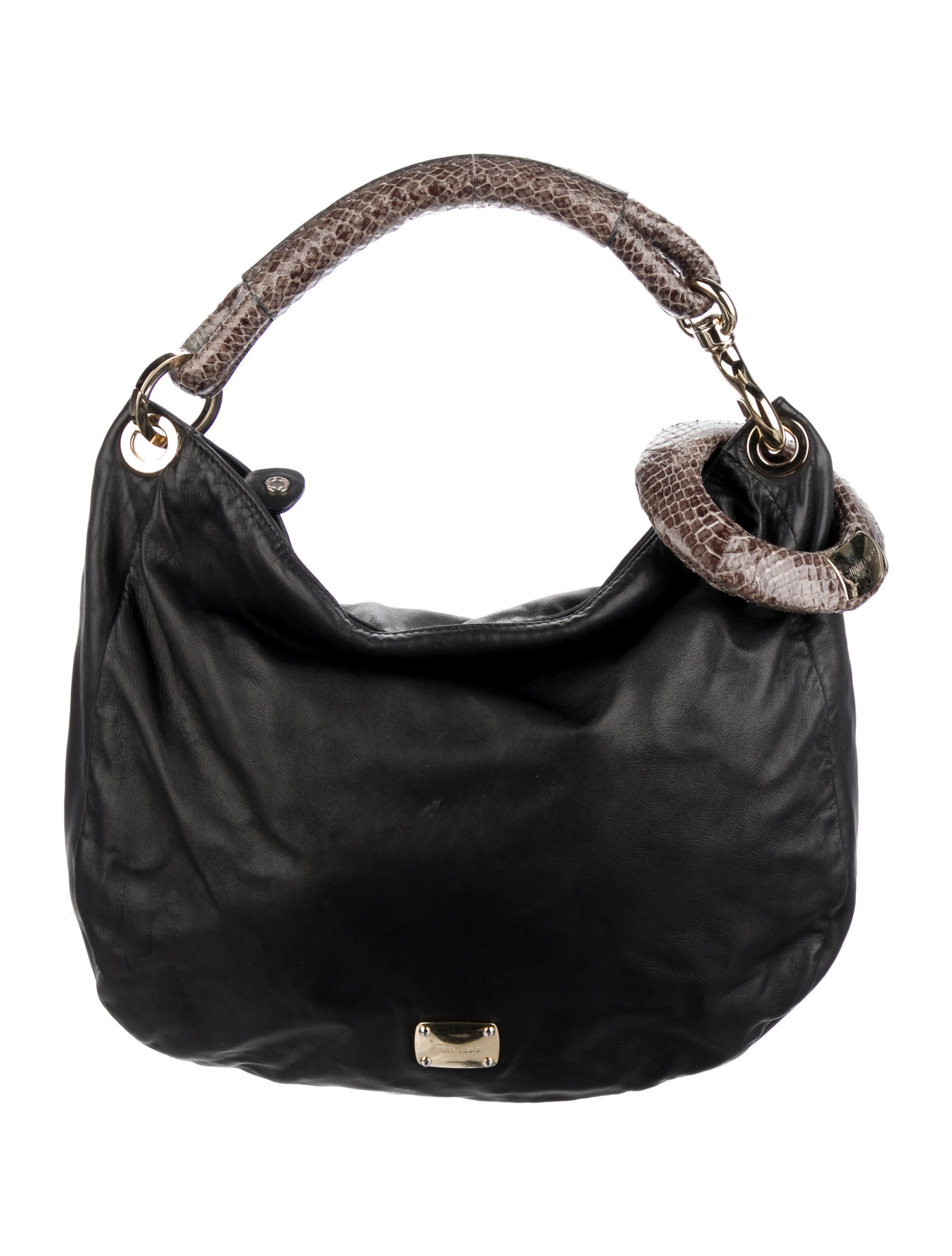 Jimmy Choo Leather Hobo Bag - Black Hobos, Handbags - JIM86575 | The ...
