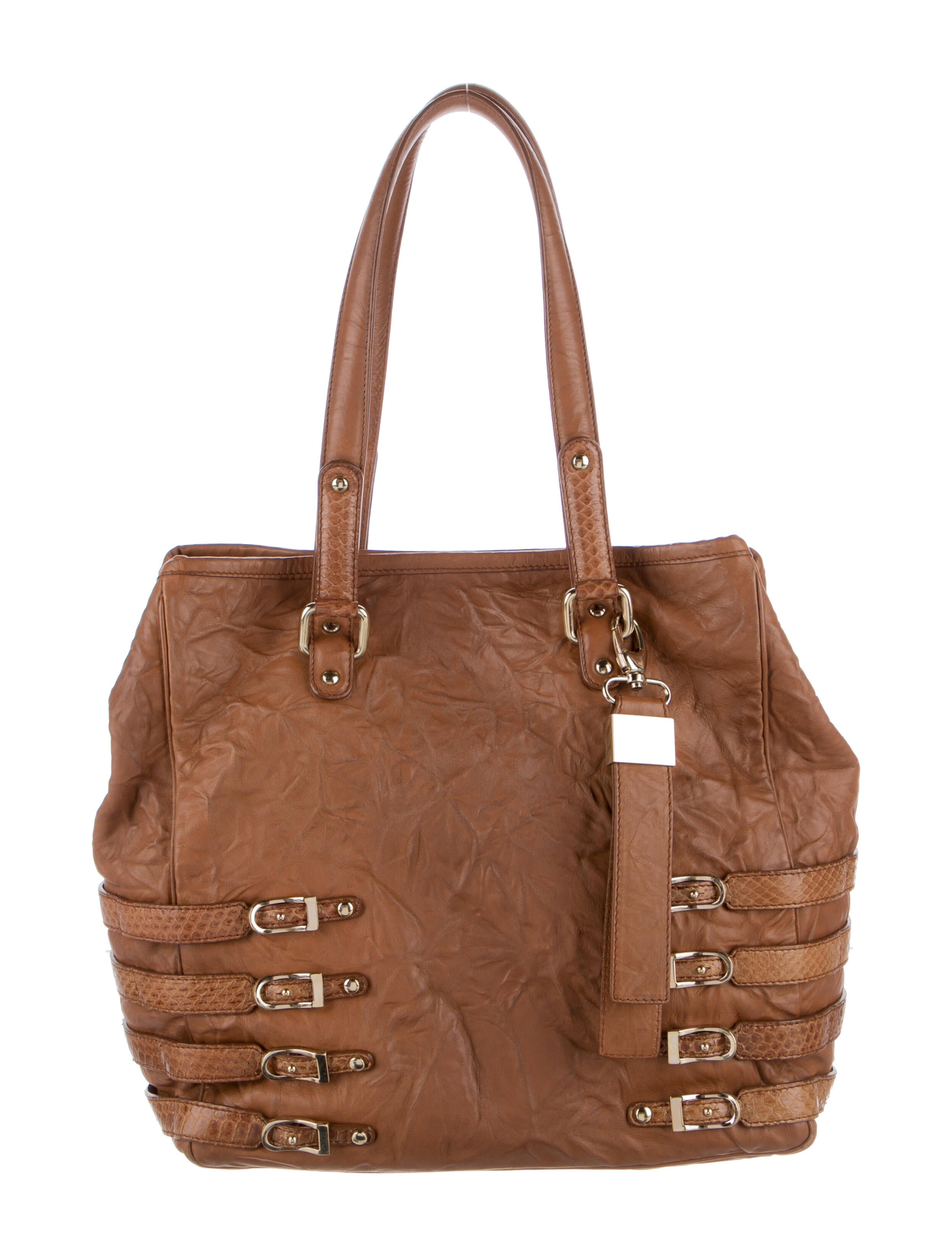 Jimmy Choo Leather Shoulder Bag - Brown Shoulder Bags, Handbags ...