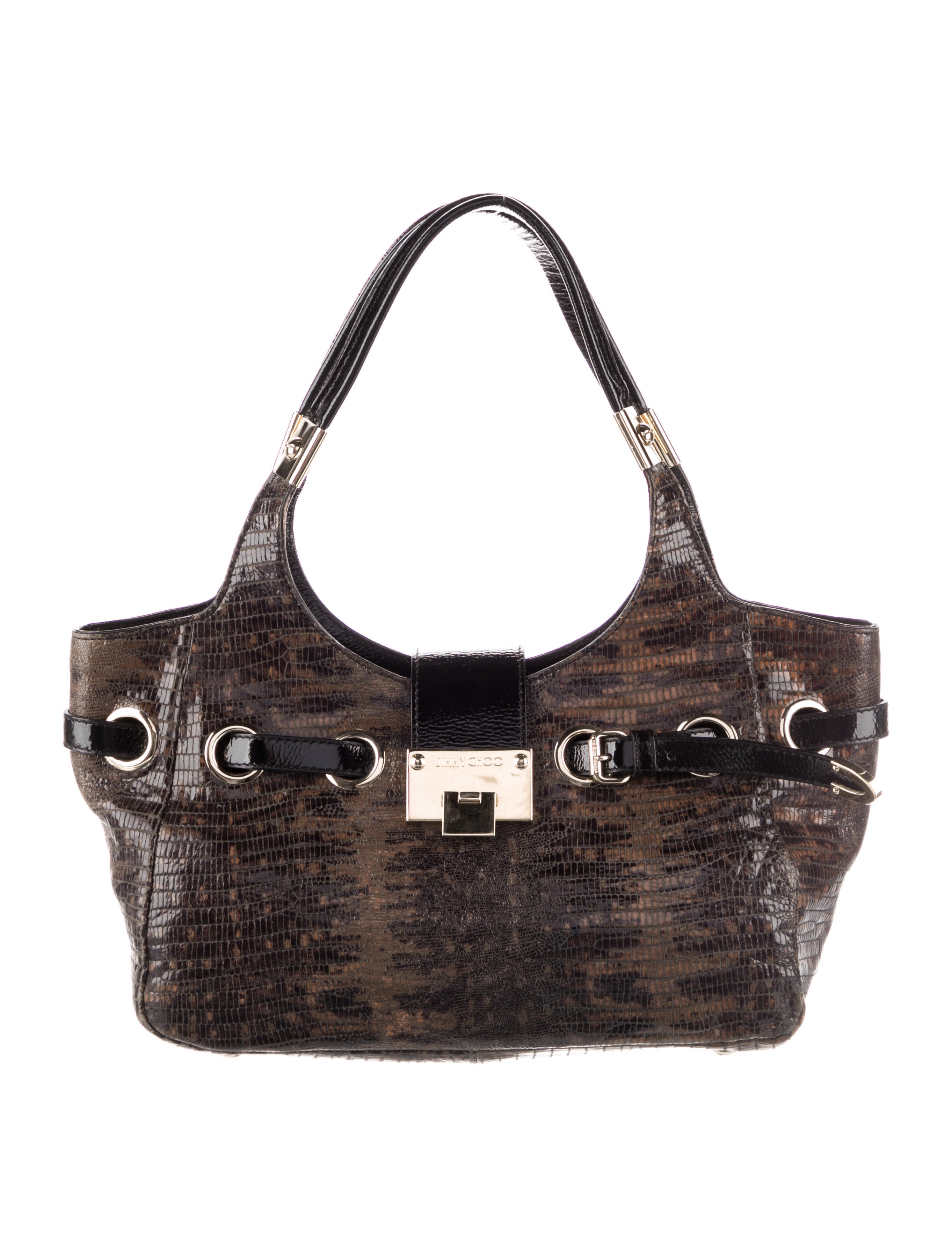 Jimmy Choo Patent Leather Shoulder Bag - Brown Shoulder Bags, Handbags ...