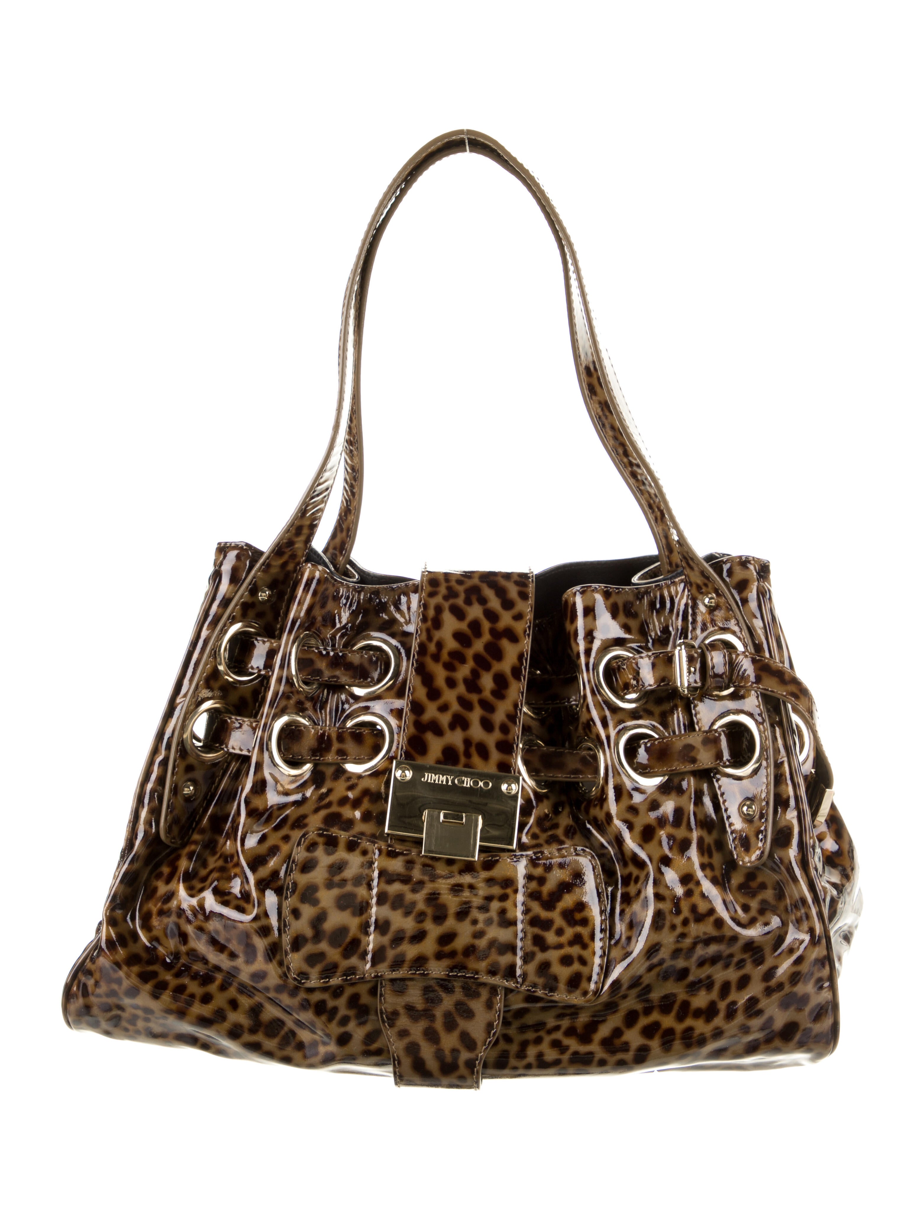 Jimmy Choo Patent Leather Shoulder Bag - Brown Shoulder Bags, Handbags ...