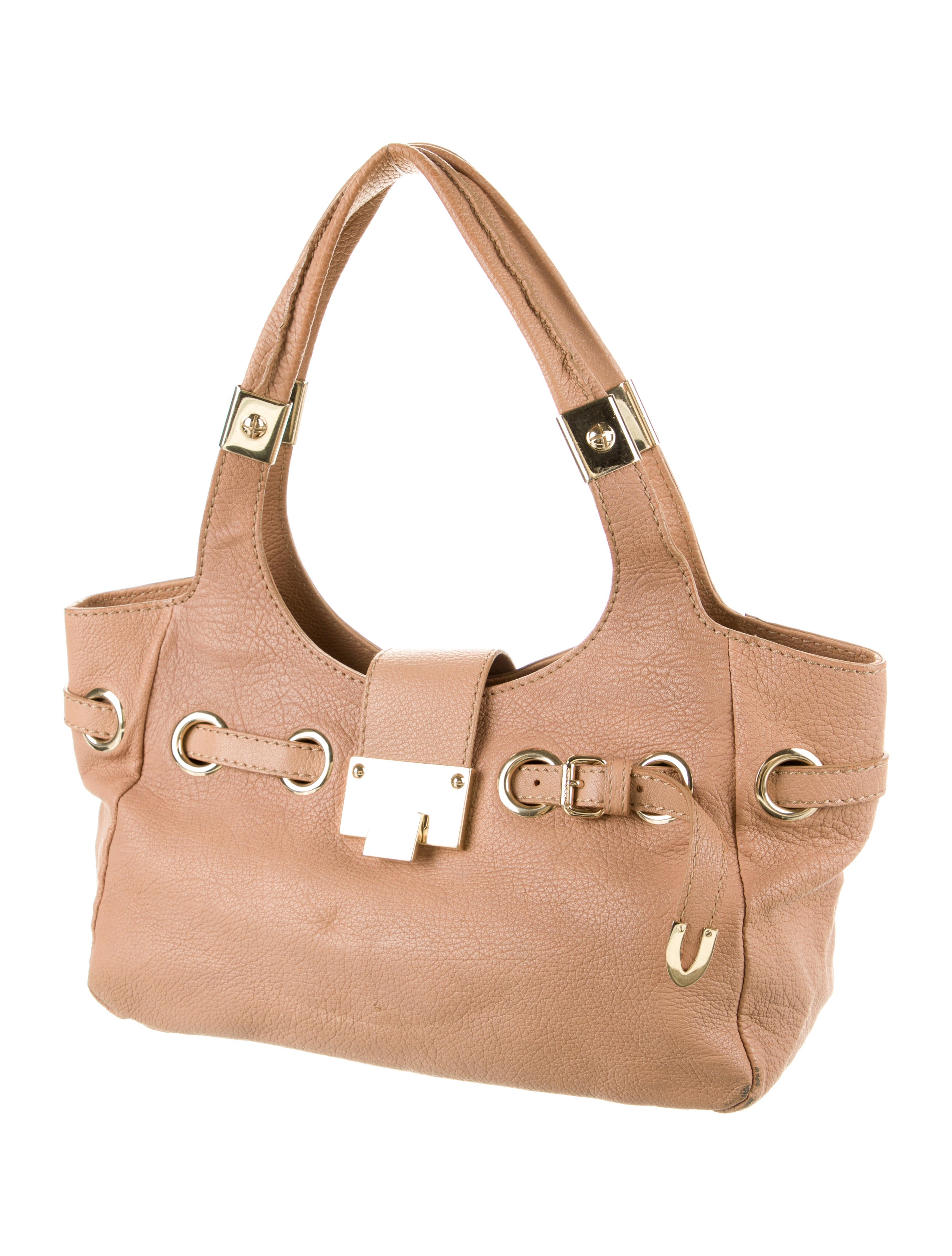 Jimmy Choo Leather Raven Bag - Neutrals Shoulder Bags, Handbags ...