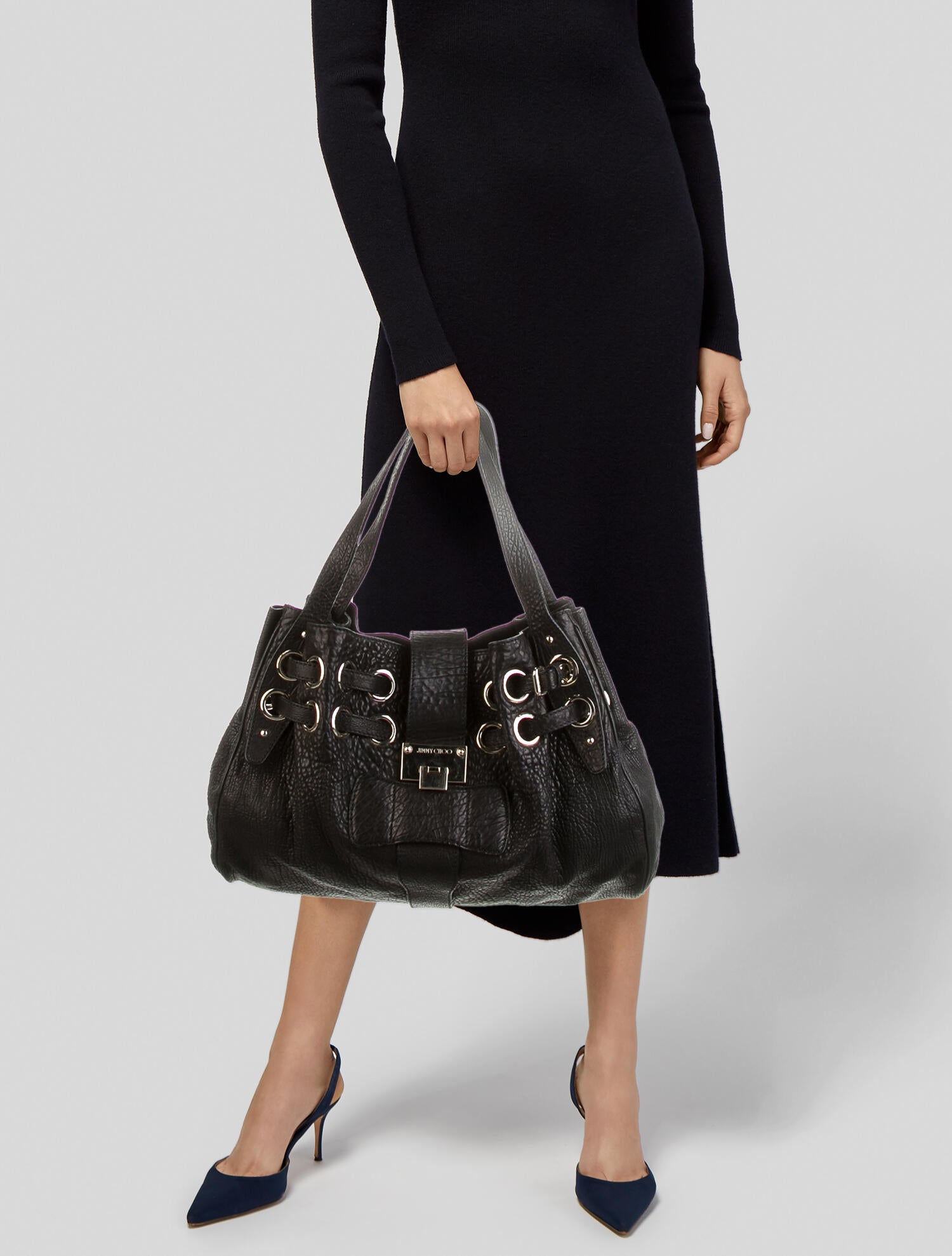 Jimmy Choo Crocodile Mahala Bag - Black Shoulder Bags, Handbags ...