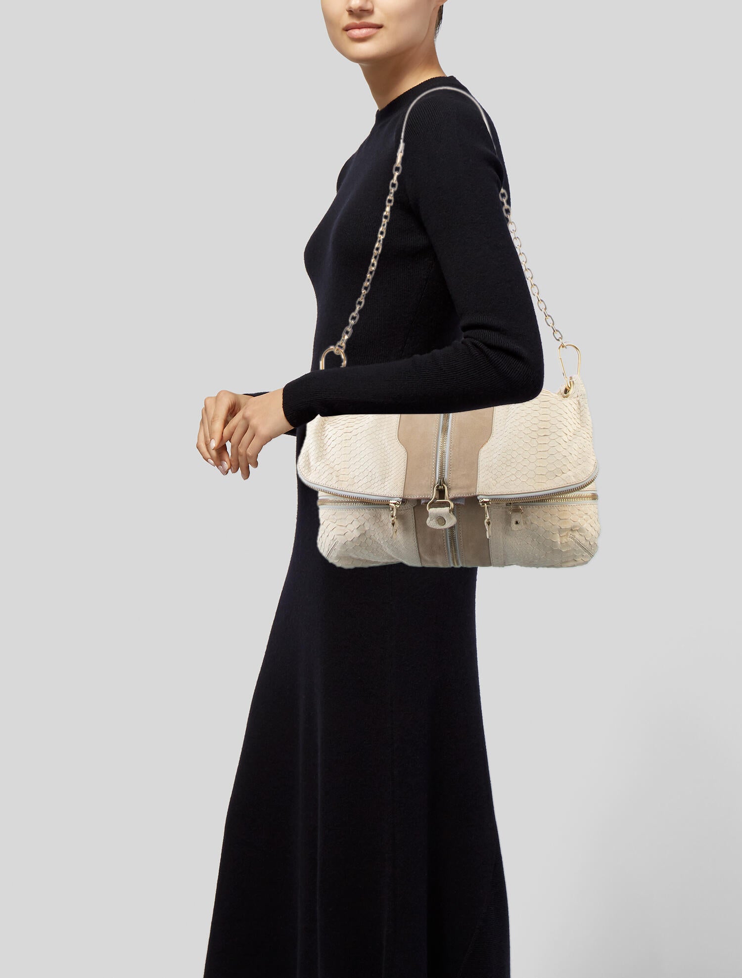 Jimmy Choo Medium Python Shoulder Bag - Shoulder Bags, Handbags | The ...