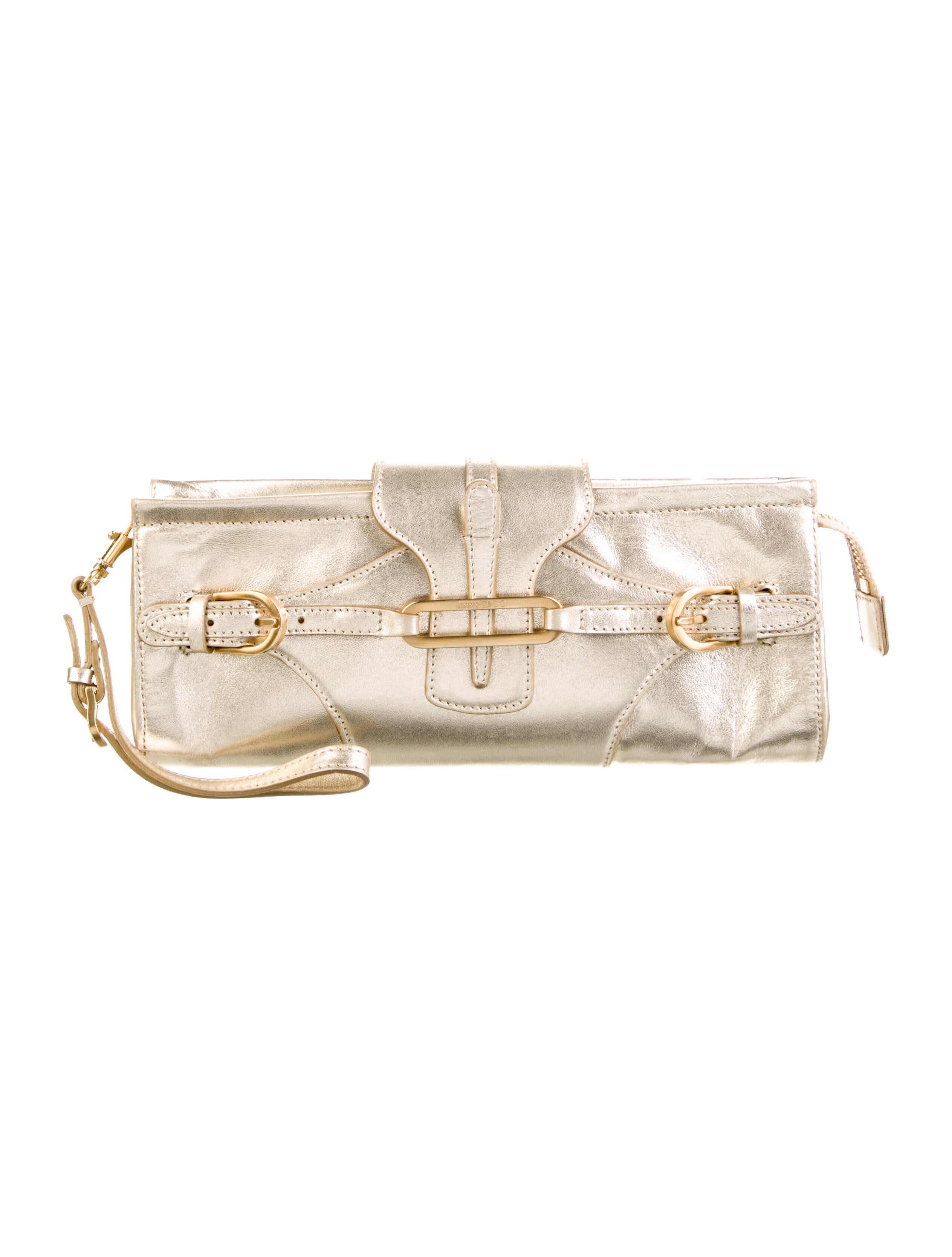 Jimmy Choo Troy Large Clutch - Gold Clutches, Handbags - JIM26452 | The ...
