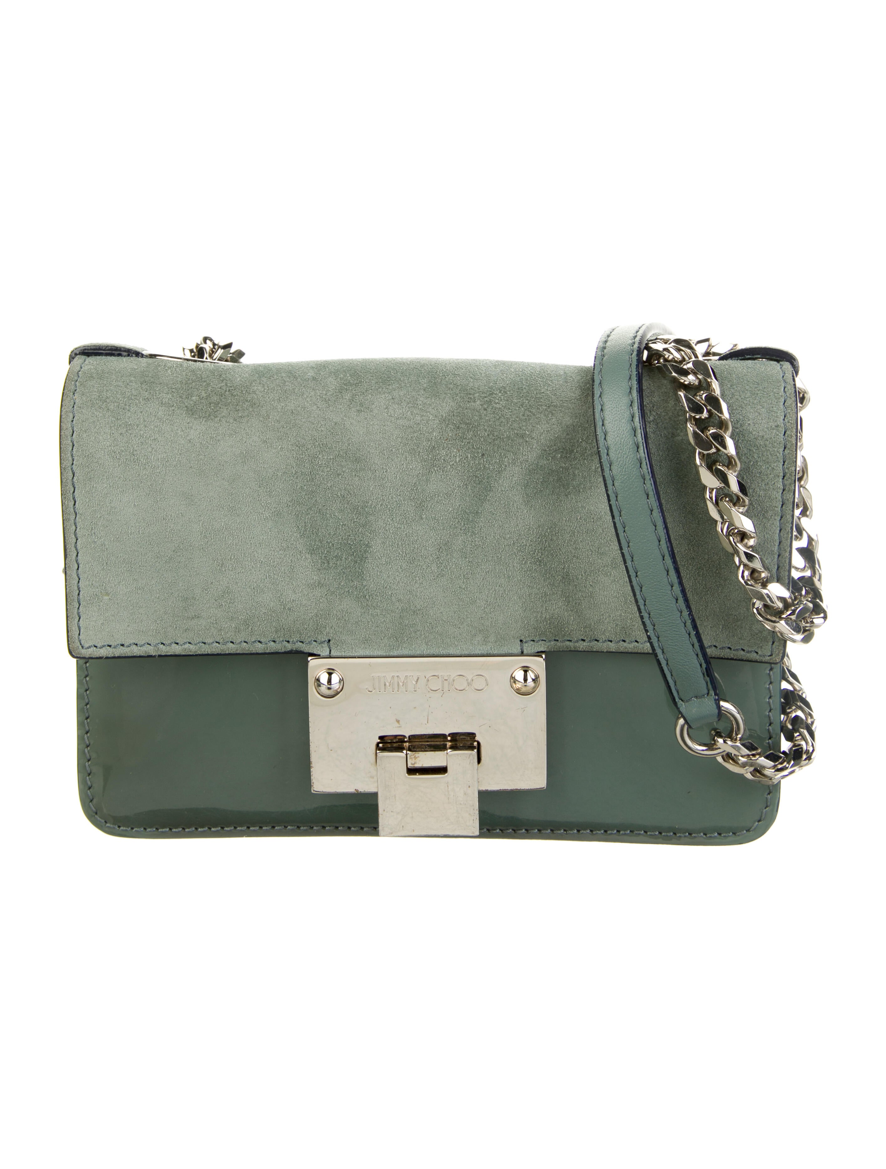 Jimmy Choo Suede Chain-Link Rebel Crossbody Bag - Green Crossbody Bags ...
