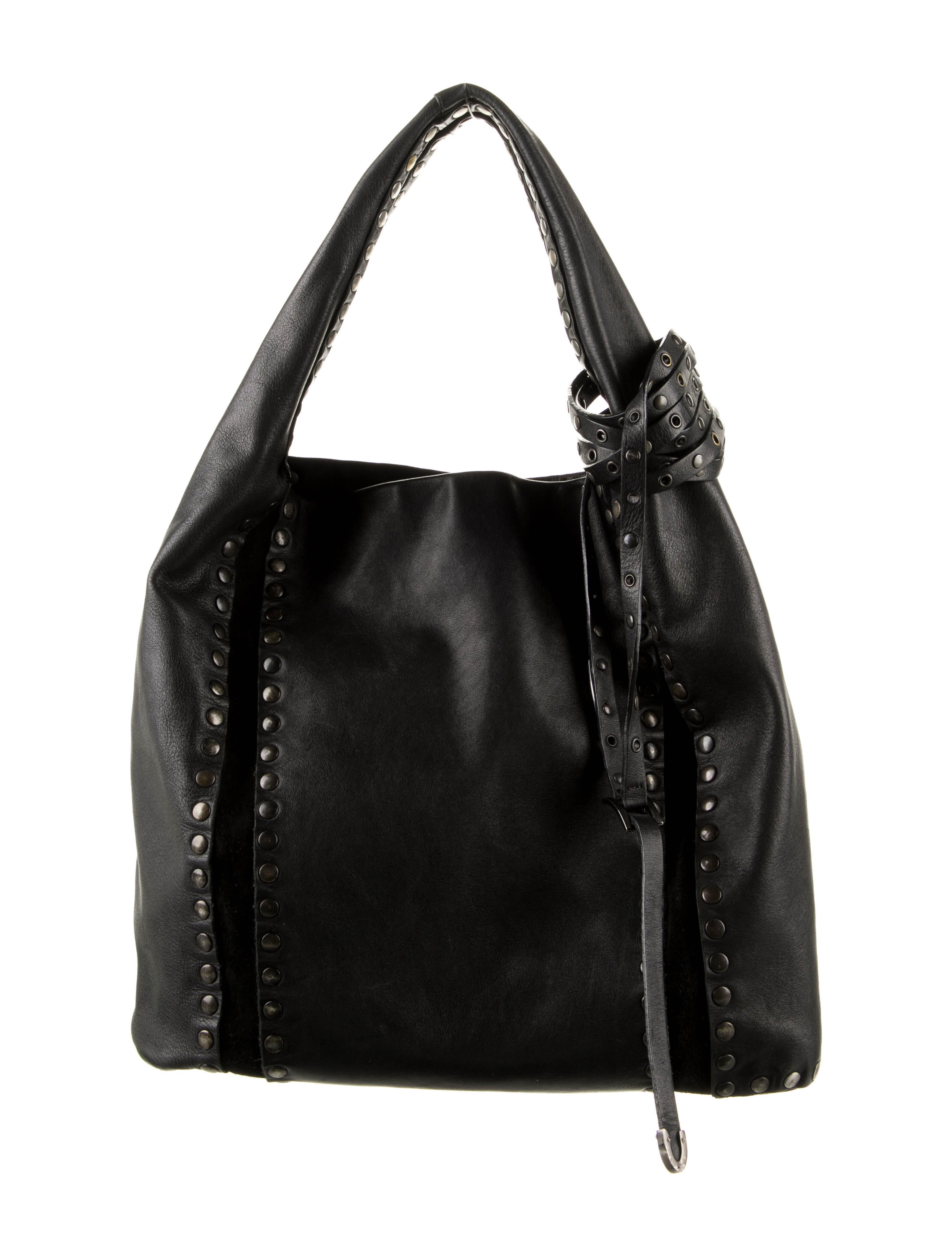 Jimmy Choo Leather Studded Hobo - Black Hobos, Handbags - JIM337799 ...