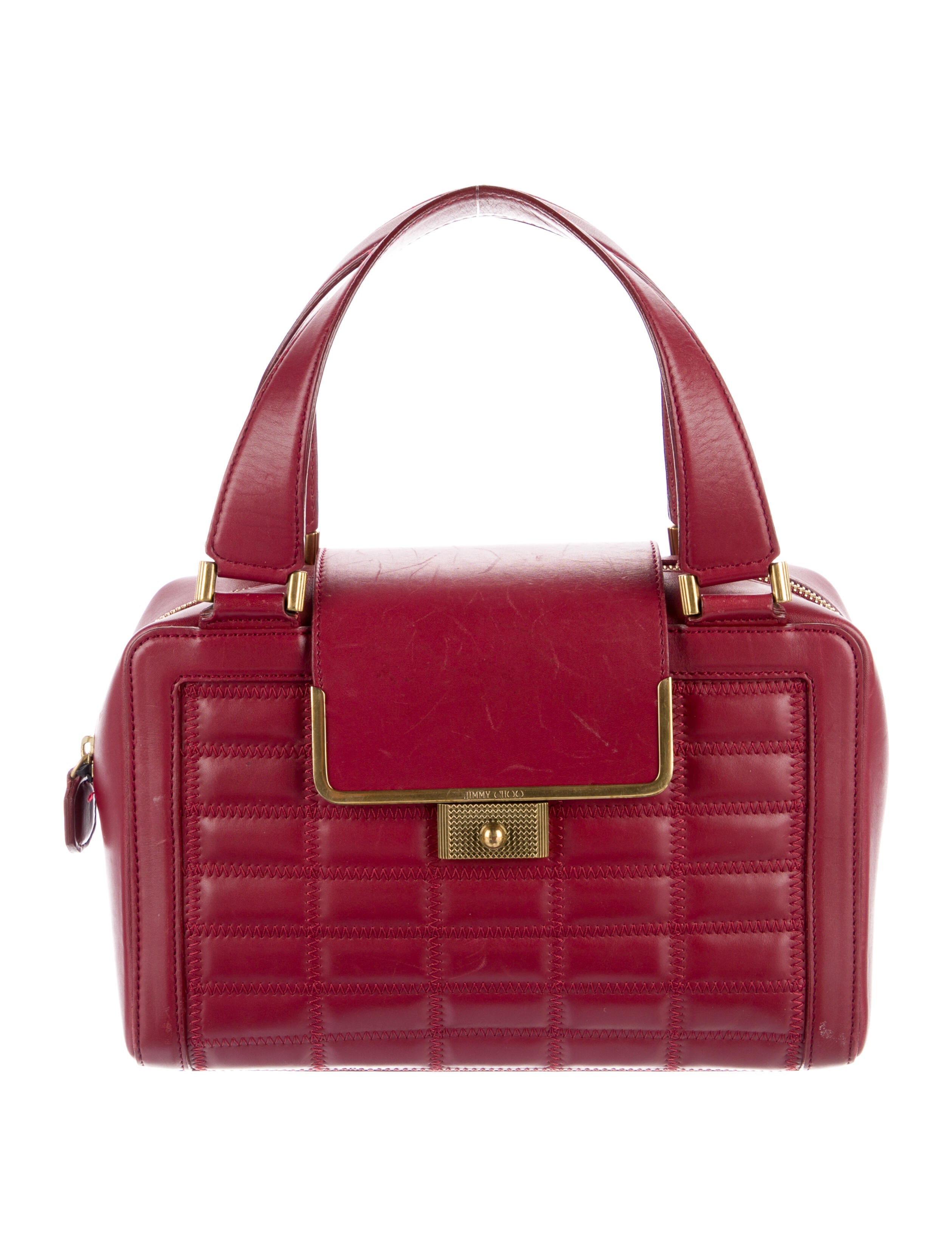 Jimmy Choo Catherine Leather Handle Bag - Red Handle Bags, Handbags ...