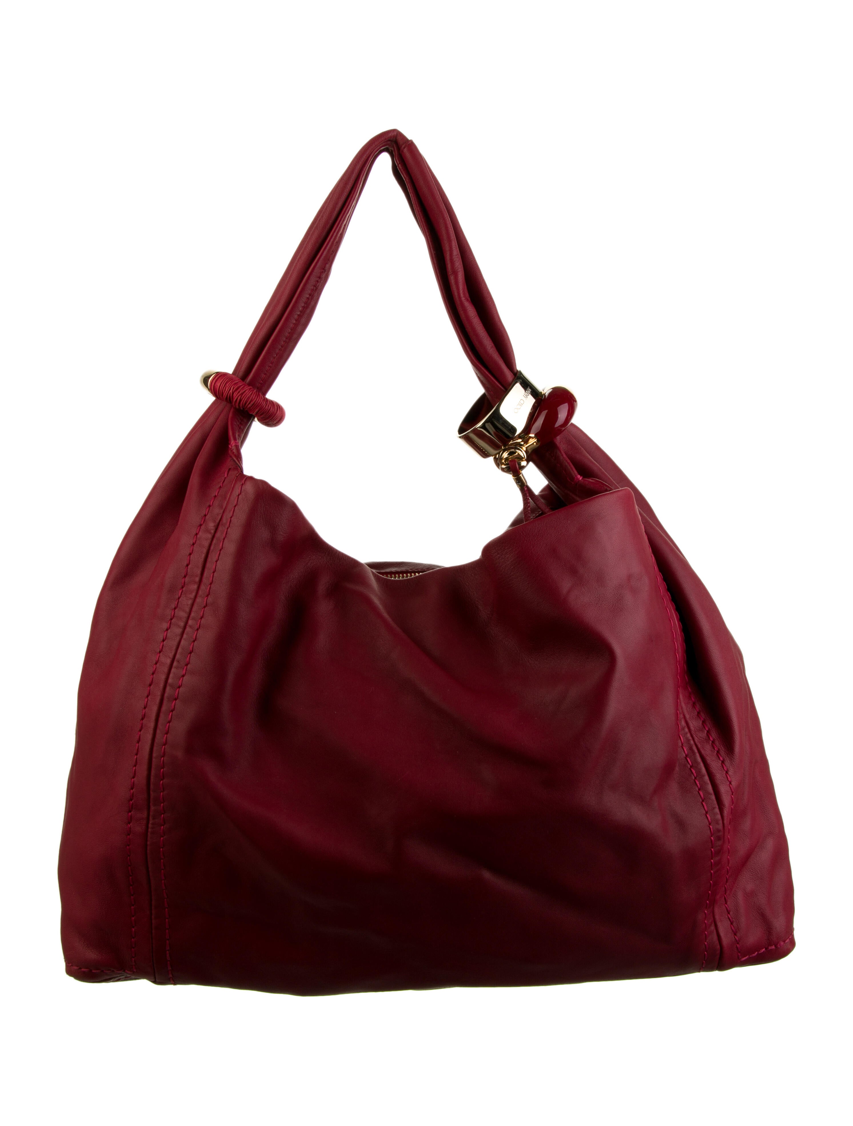 Jimmy Choo Saba Leather Shoulder Bag - Red Shoulder Bags, Handbags ...