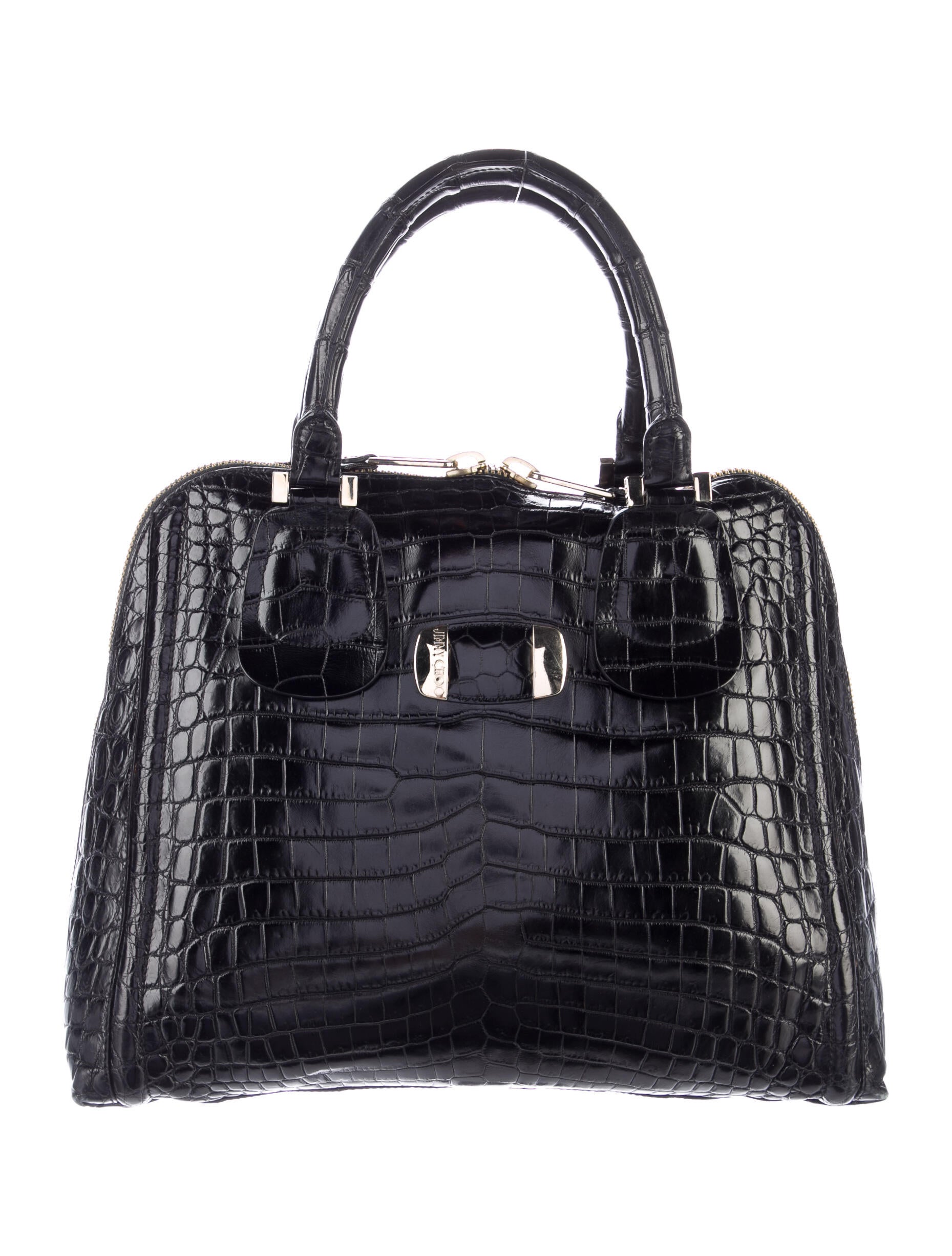 Jimmy Choo Crocodile Dome Tote - Black Totes, Handbags - JIM349183 ...