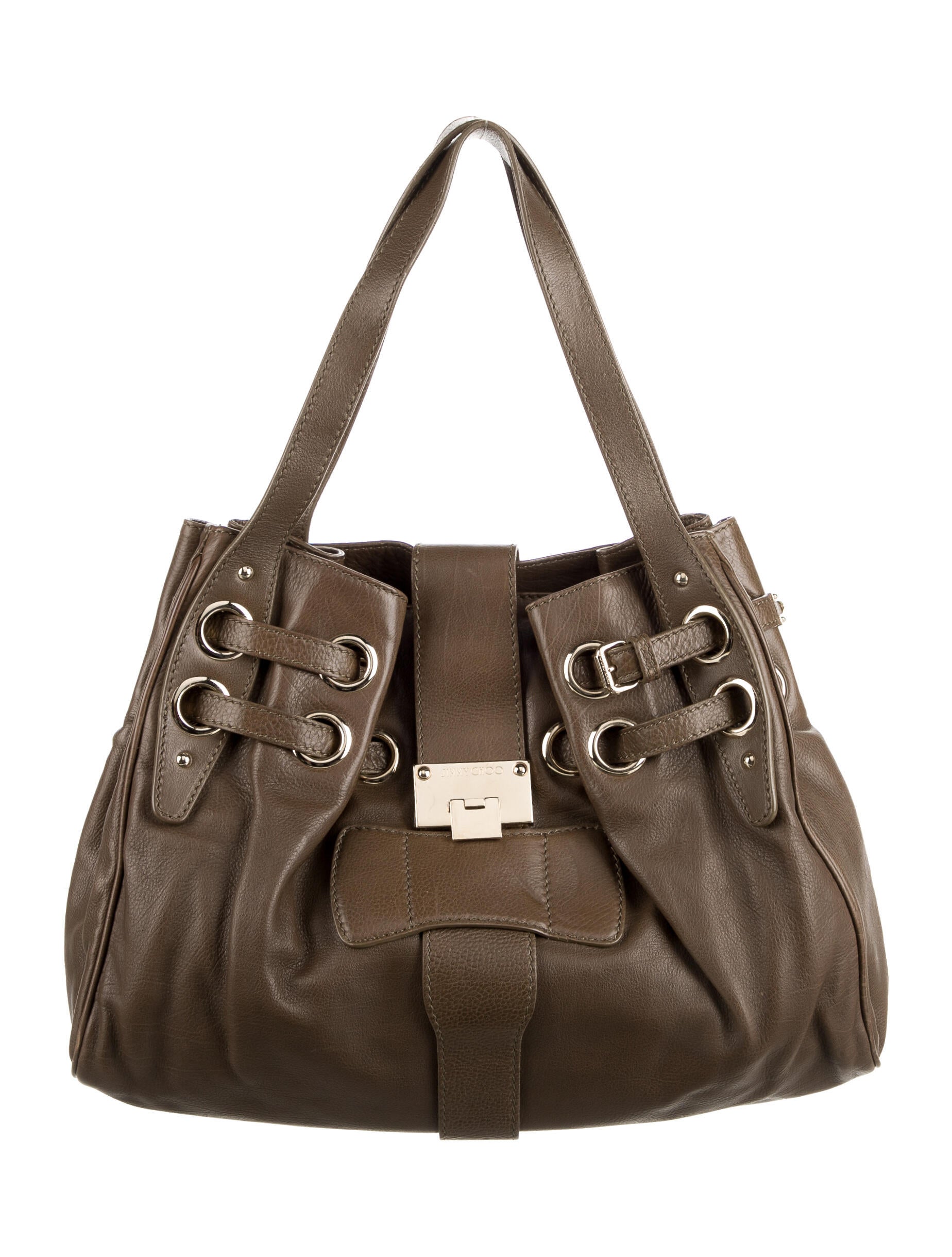 Jimmy Choo Solid Leather Shoulder Bag - Brown Shoulder Bags, Handbags ...