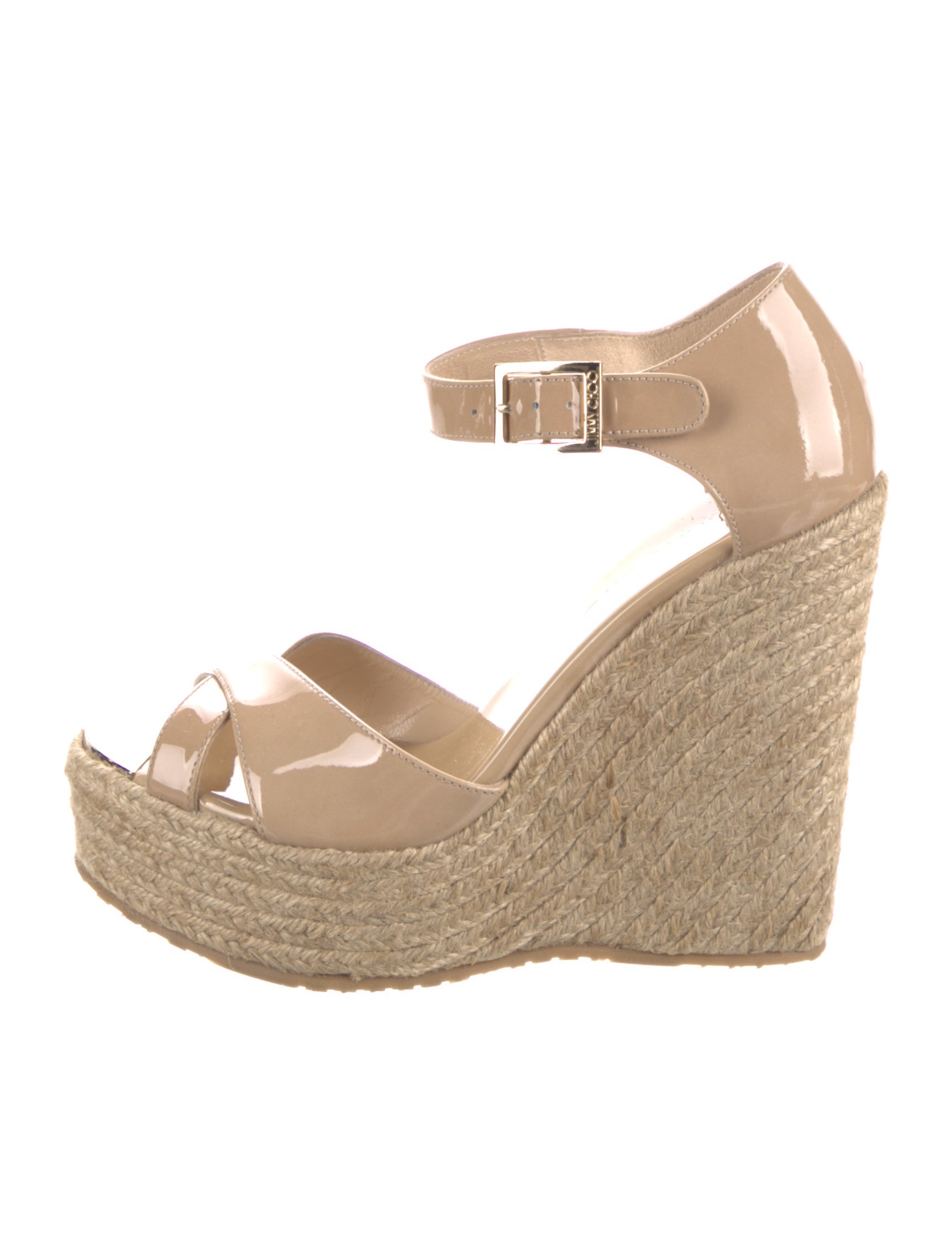 Jimmy Choo PALLIS Patent Leather Espadrilles - Neutrals Sandals, Shoes ...