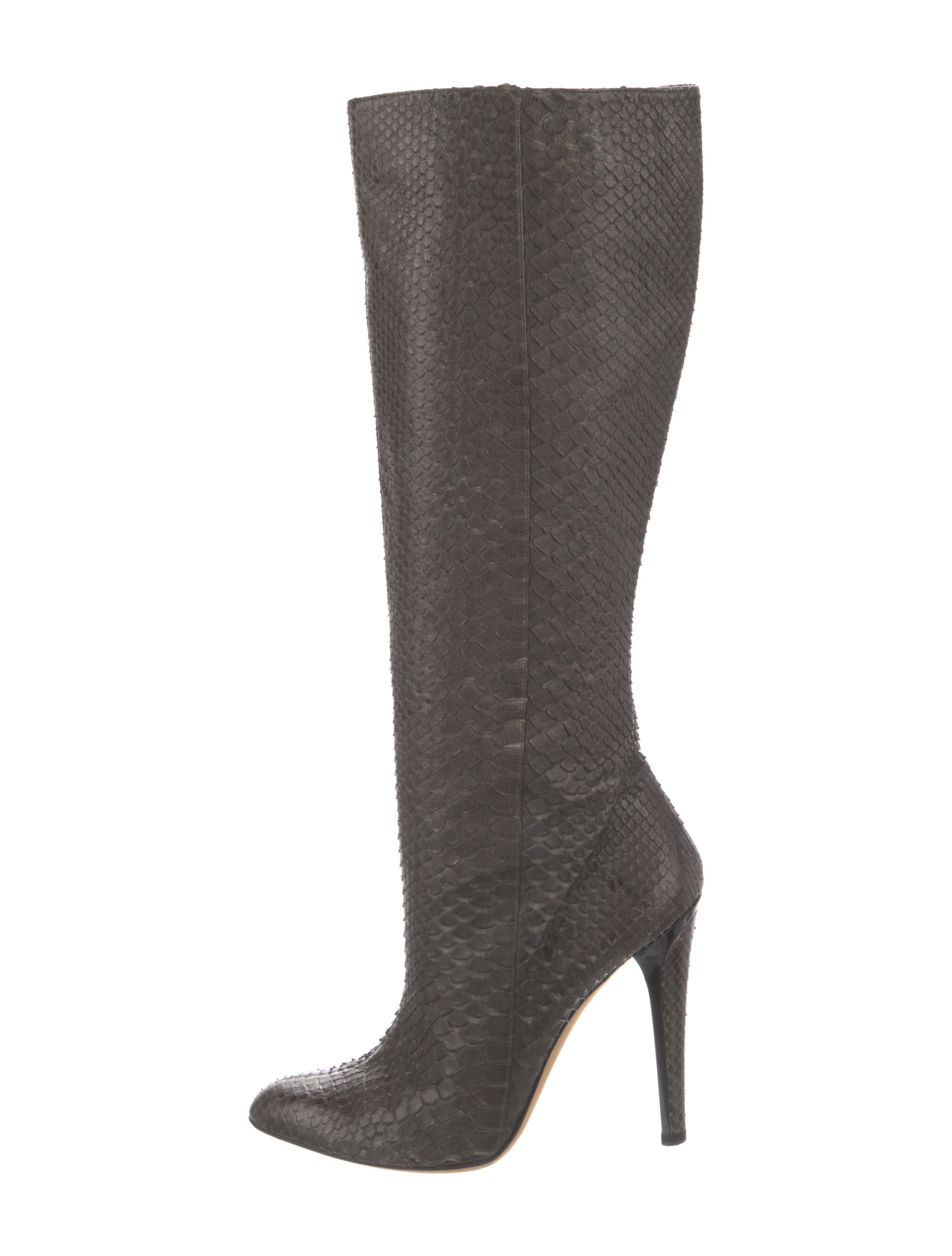 Sigerson Morrison Python Peep-Toe Booties - Brown Boots, Shoes ...