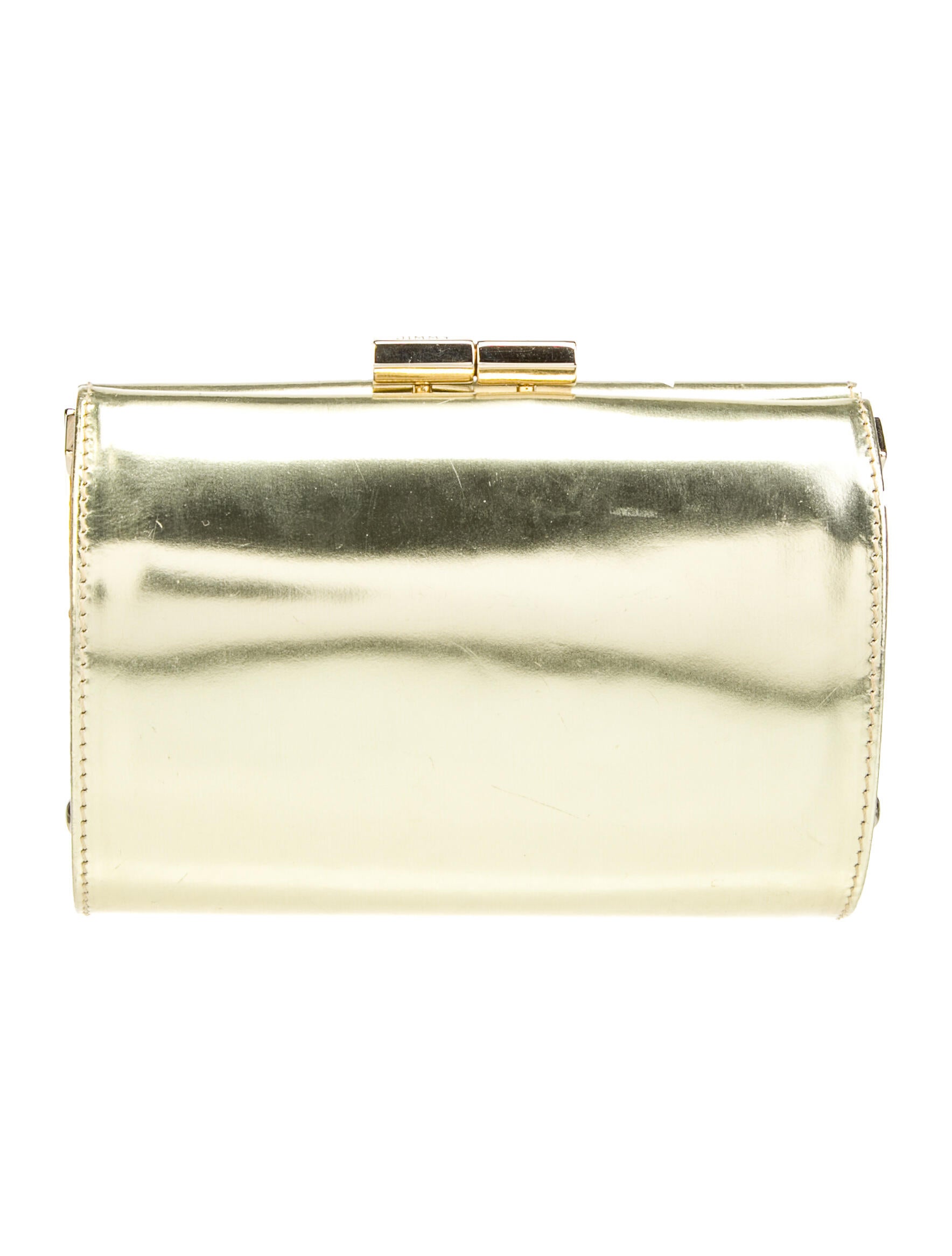 Jimmy Choo Mini Tube Clutch - Gold Clutches, Handbags - JIM369072 | The ...