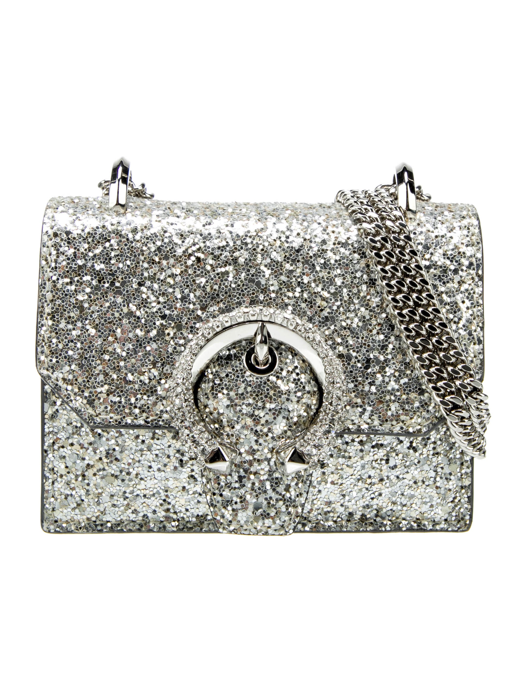 Jimmy Choo Glitter Crystal Embellished Paris Bag - Metallic Evening ...