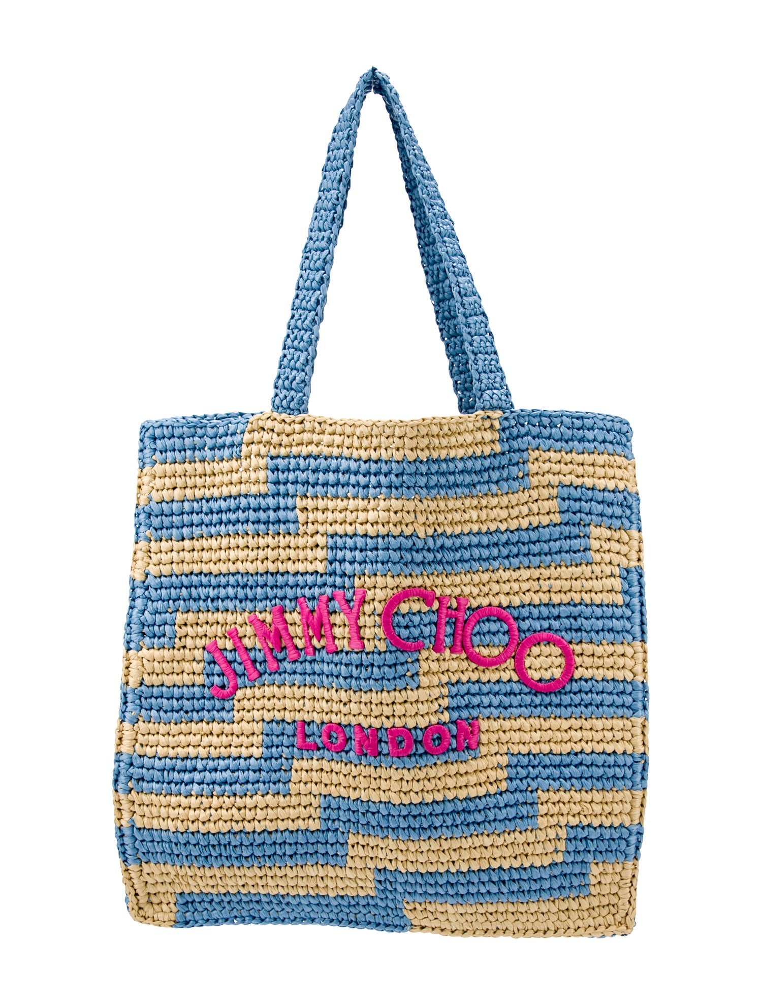 Jimmy Choo Raffia Beach Tote Bag - Blue Totes, Handbags - JIM373264 ...