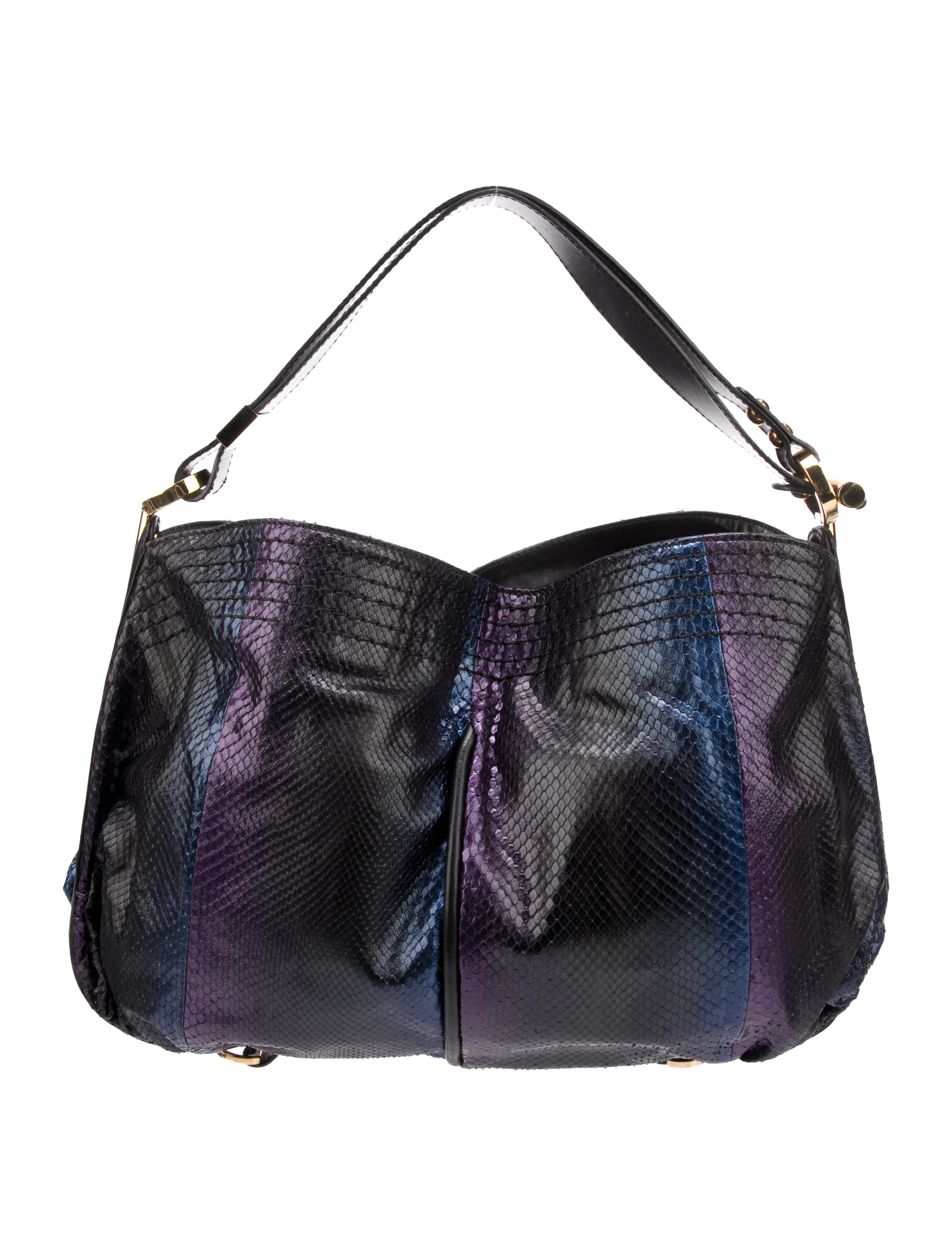Jimmy Choo Snakeskin Shoulder Bag - Black Shoulder Bags, Handbags ...