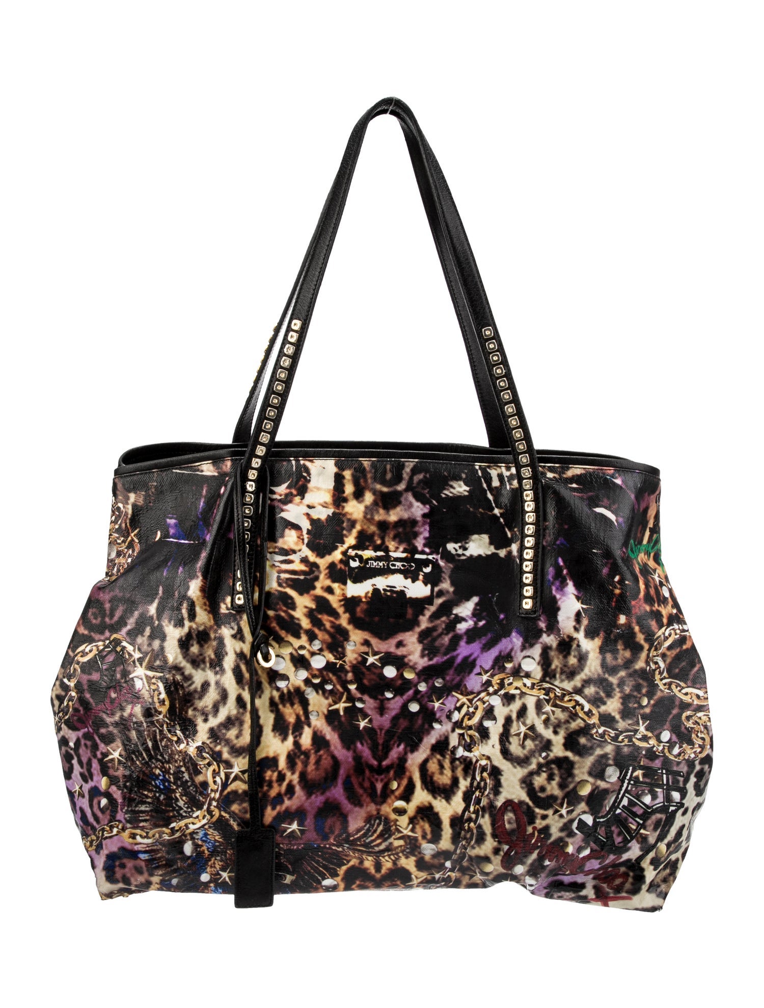 Jimmy Choo Coated Canvas Tote Bag - Black Totes, Handbags - JIM377231 ...