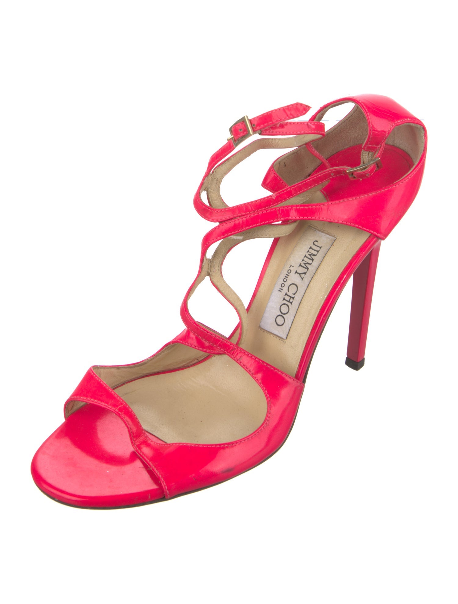Jimmy Choo Leather Sandals - Pink Sandals, Shoes - JIM377557 | The RealReal