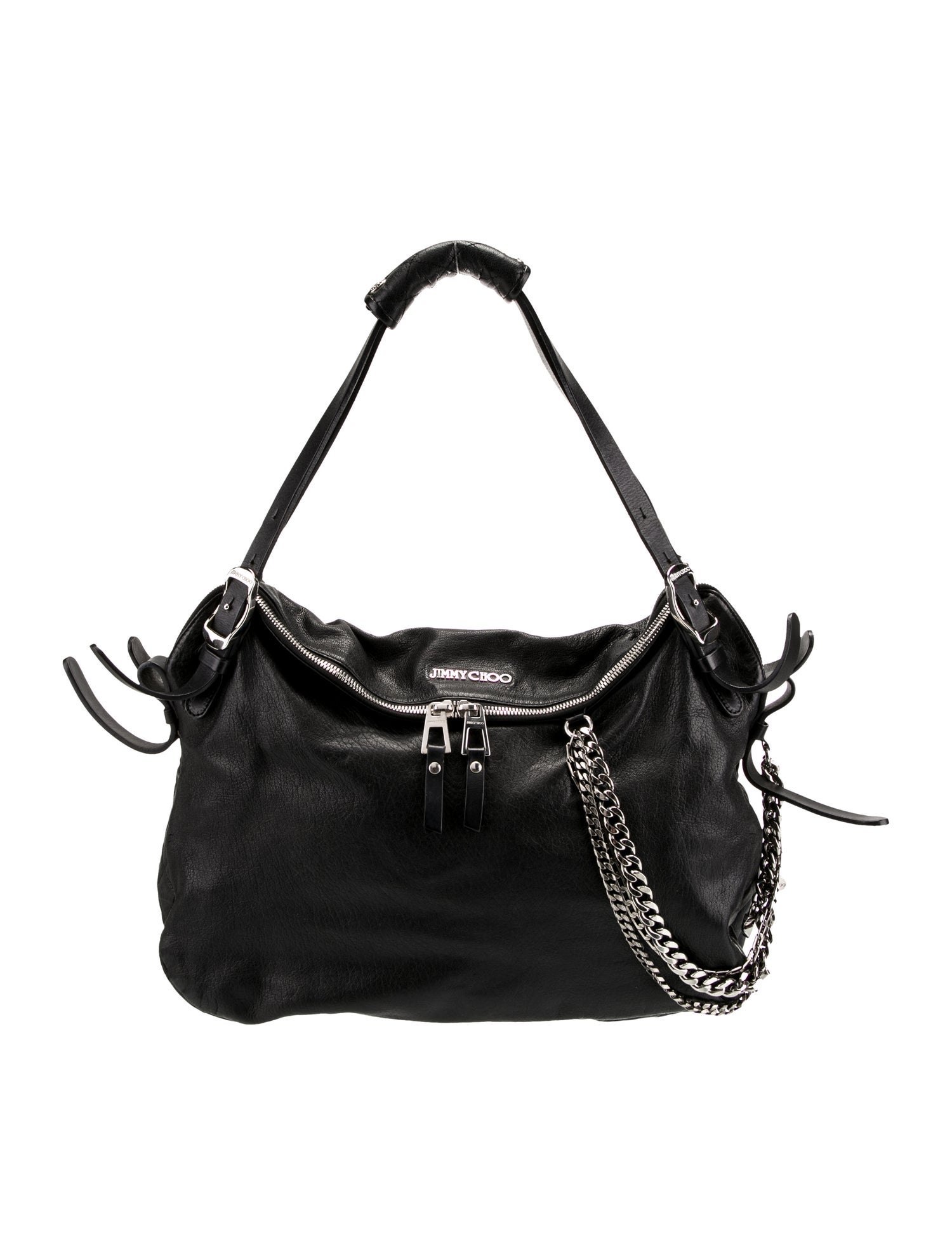 Jimmy Choo Leather Shoulder Bag - Black Shoulder Bags, Handbags ...