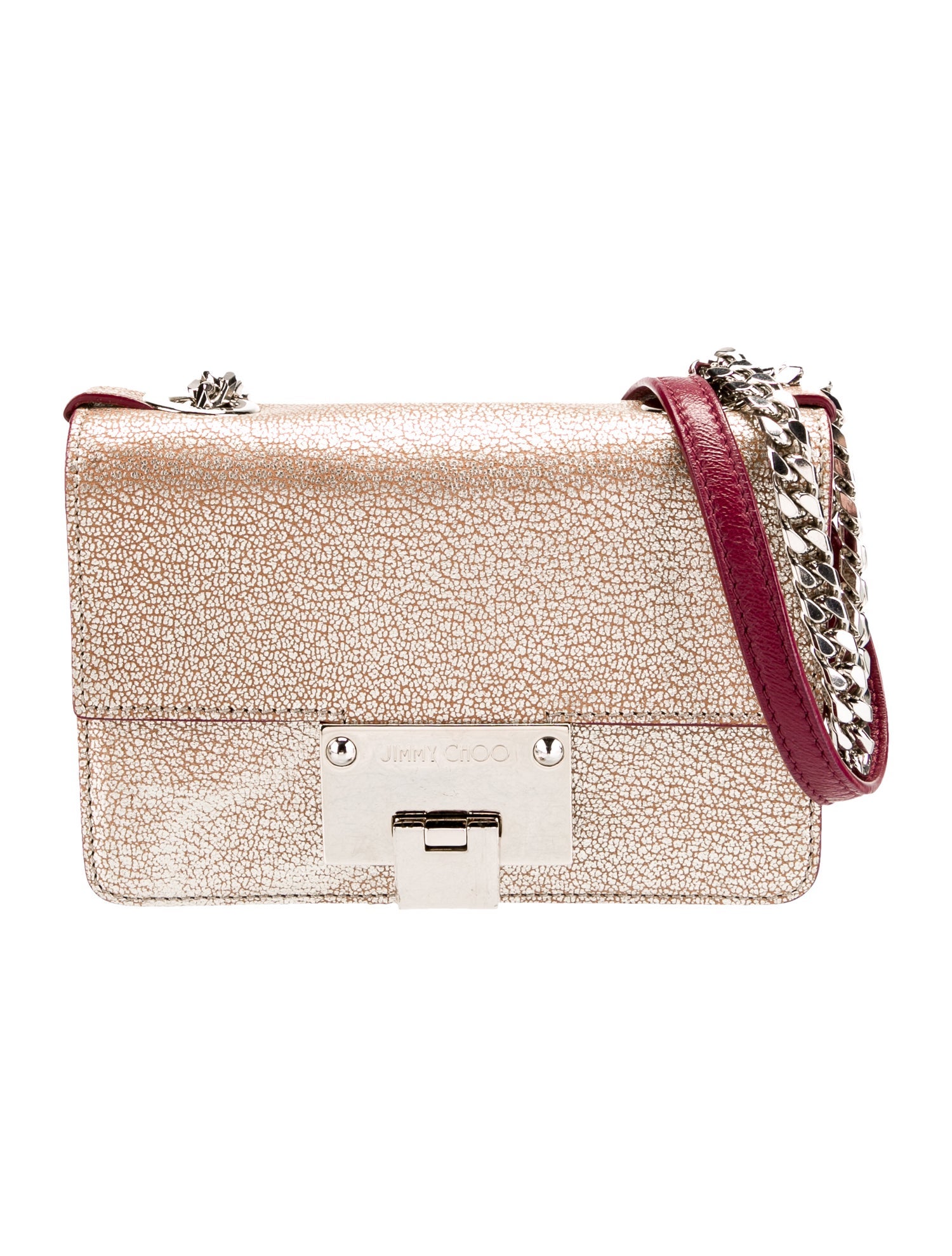 Jimmy Choo Metallic Chain Linked Rebel Shoulder Bag - Gold Shoulder ...