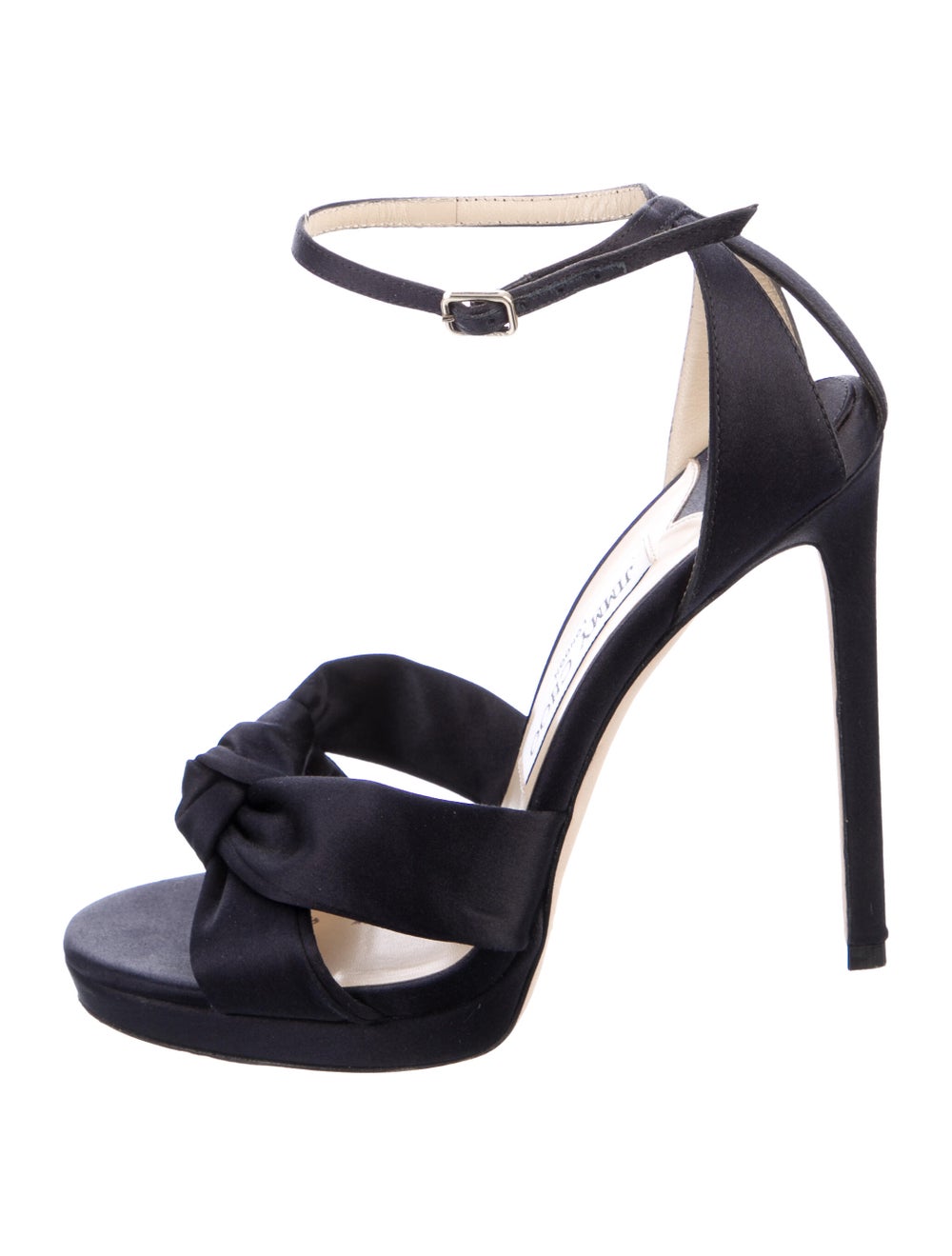Jimmy Choo Satin Sandals Blue Sandals Shoes Jim383866 The Realreal