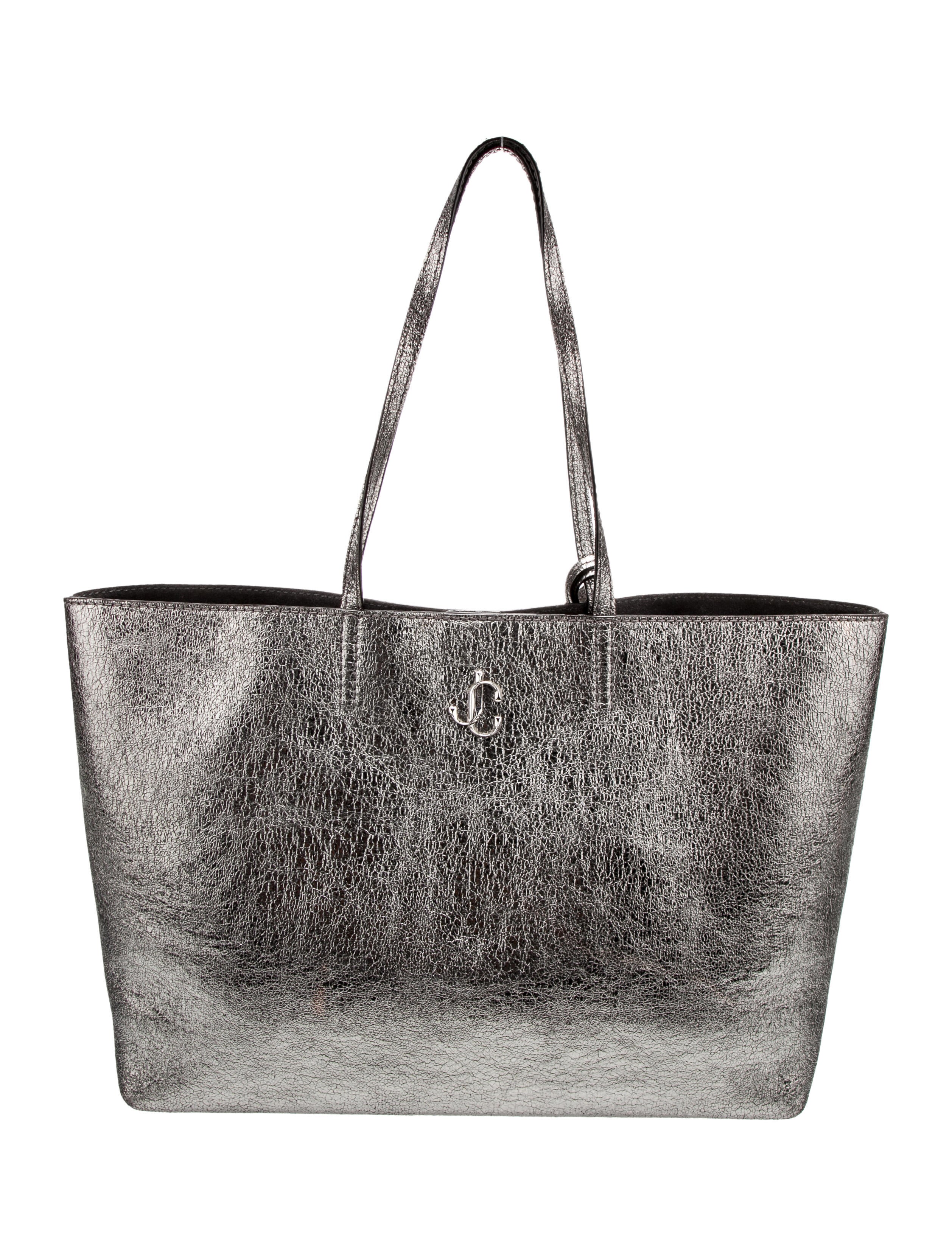 Jimmy Choo Metallic Leather Tote Bag - Silver Totes, Handbags ...