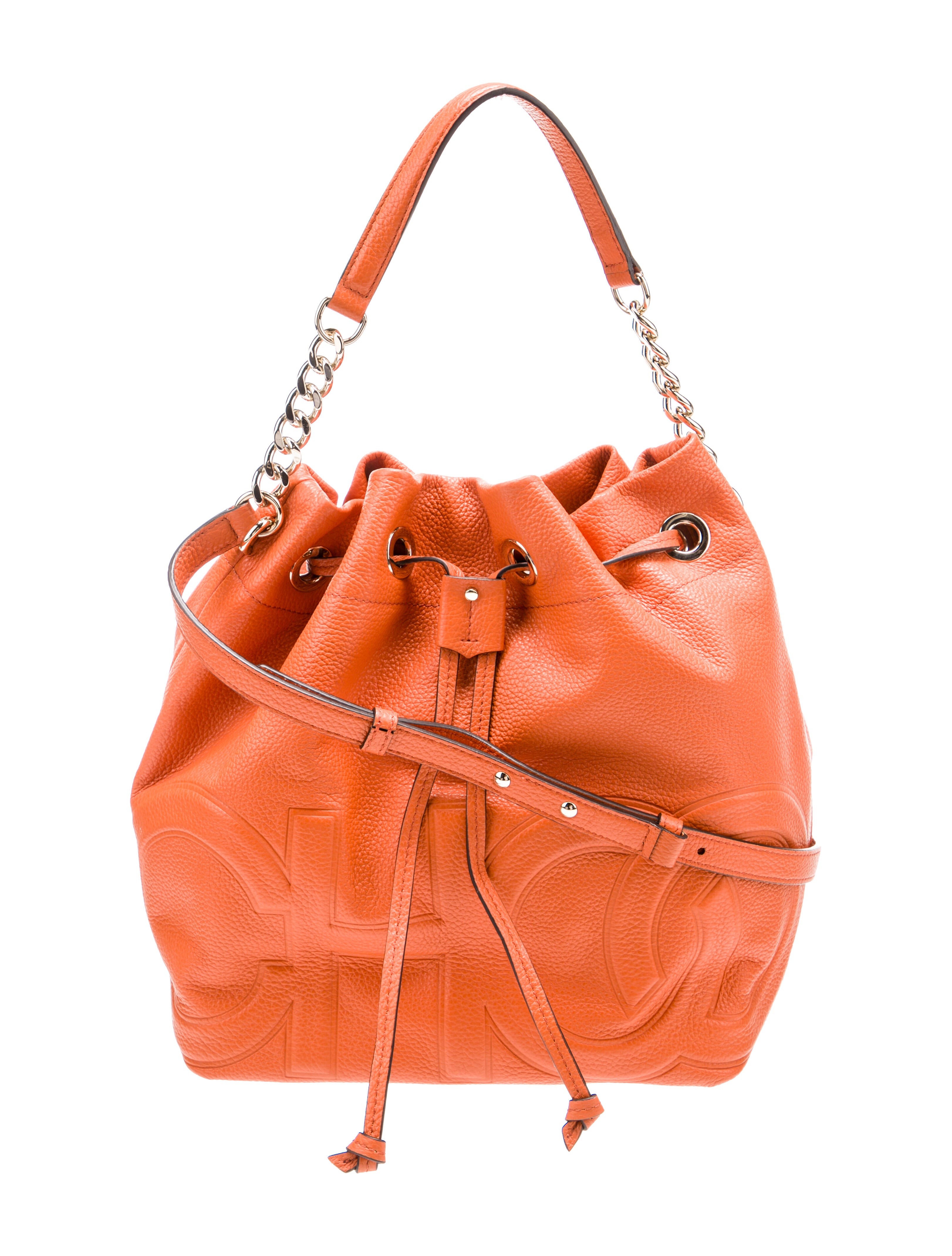 Jimmy Choo Leather Bucket Bag - Orange Bucket Bags, Handbags ...
