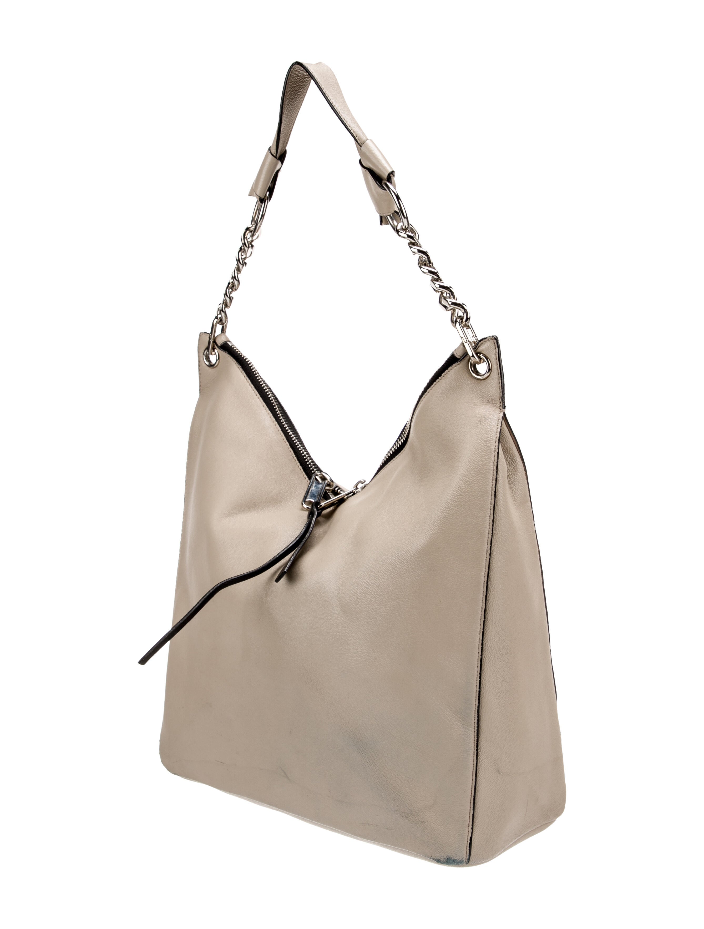 Jimmy Choo Chain-Link Leather Shoulder Bag - Neutrals Shoulder Bags ...