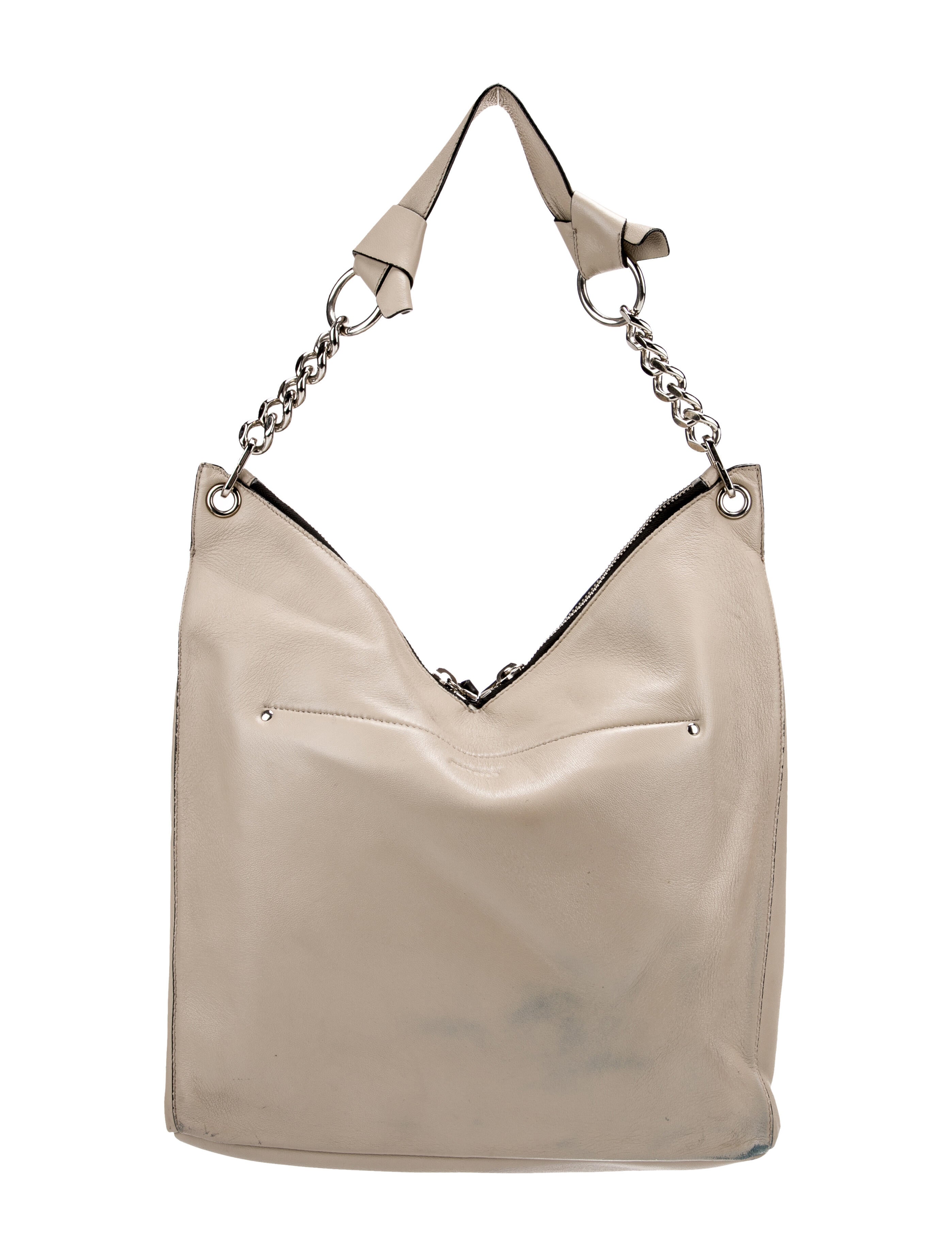Jimmy Choo Chain-Link Leather Shoulder Bag - Neutrals Shoulder Bags ...