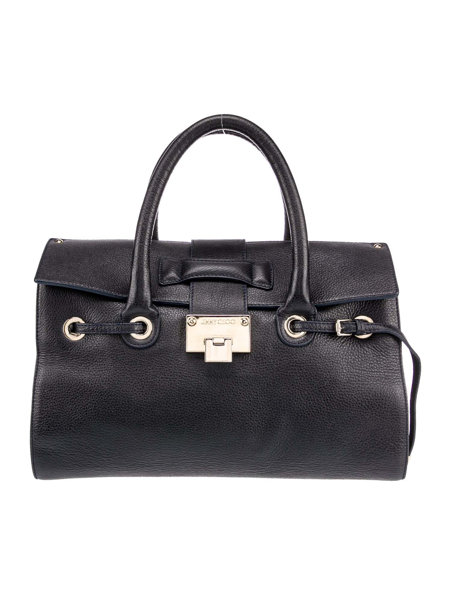 Jimmy Choo Textured Leather Rosalie Handle Bag - Black Handle Bags ...