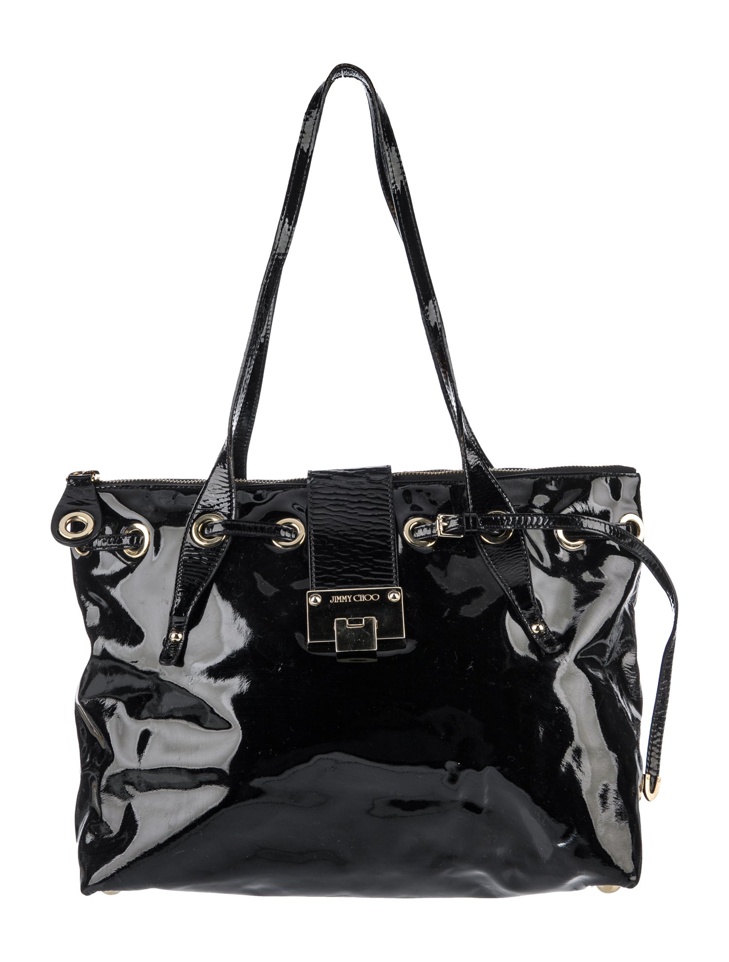 Jimmy Choo Patent Leather Tote Bag - Black Totes, Handbags - JIM394176 ...