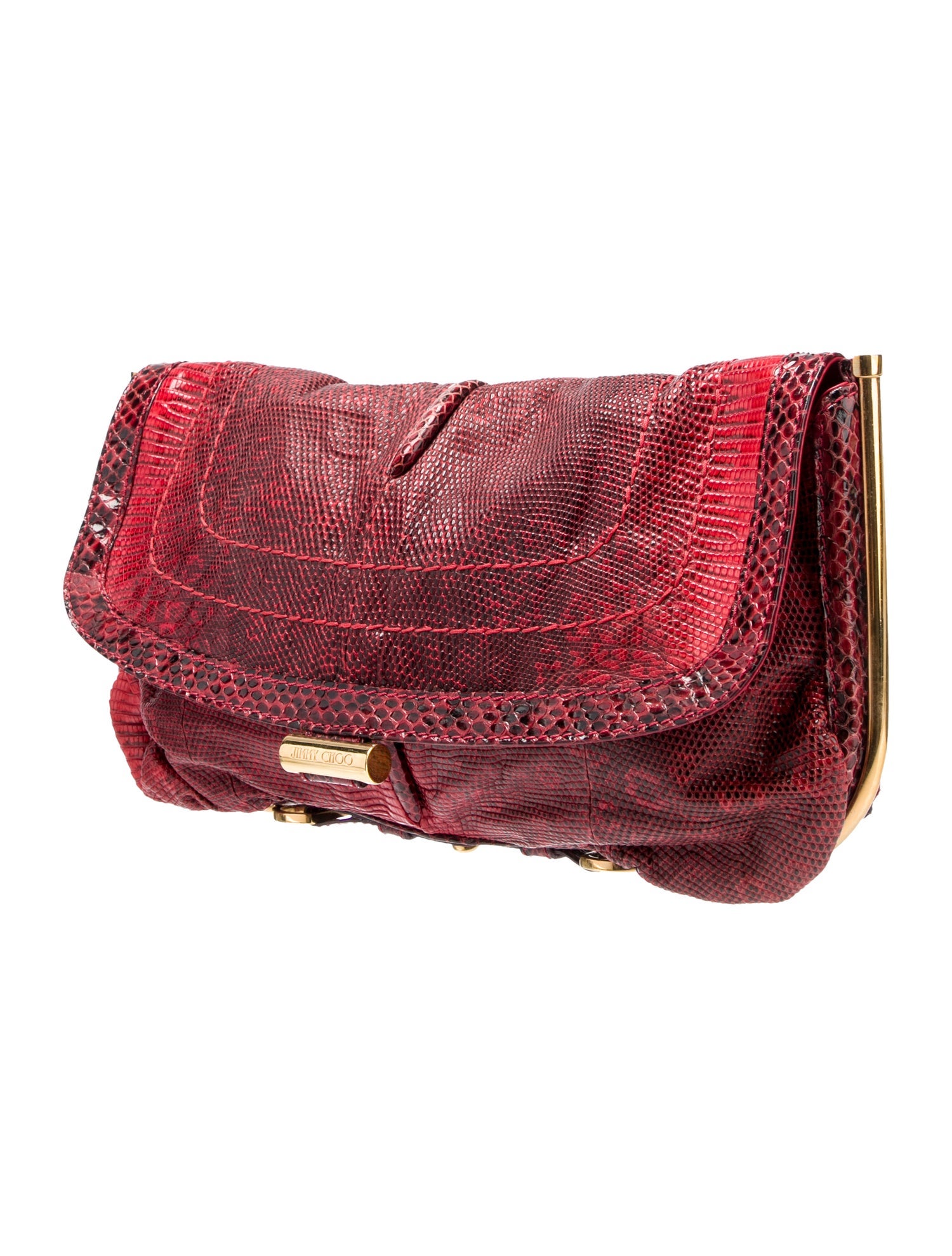 Jimmy Choo Lizard Clutch Bag - Red Clutches, Handbags - JIM394290 | The ...