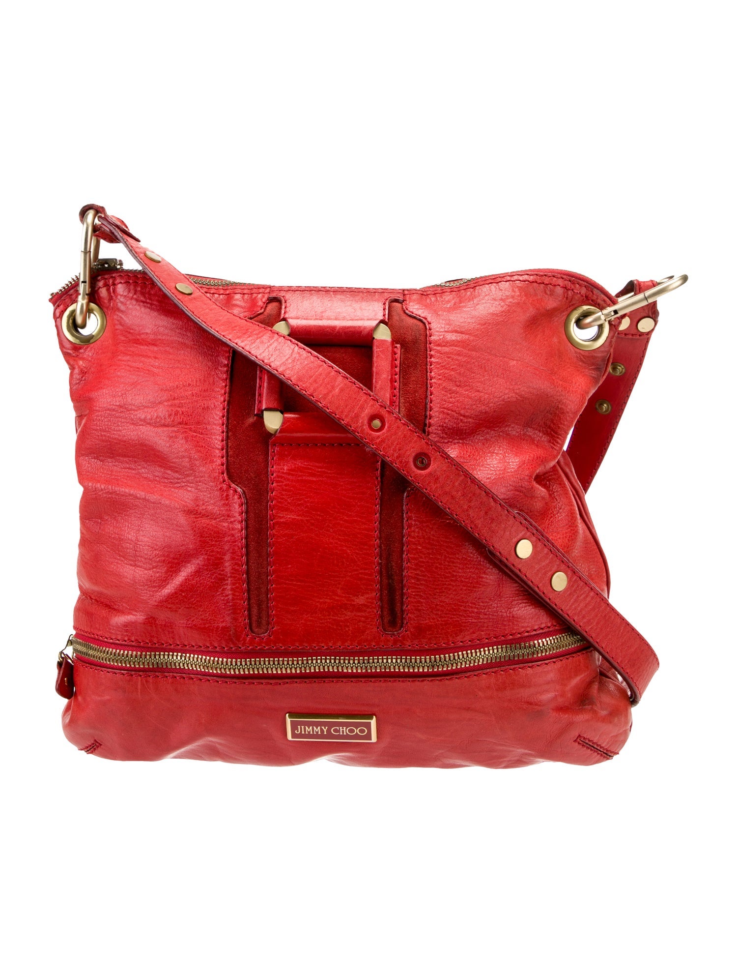 Jimmy Choo Embellished Leather Shoulder Bag - Red Shoulder Bags ...