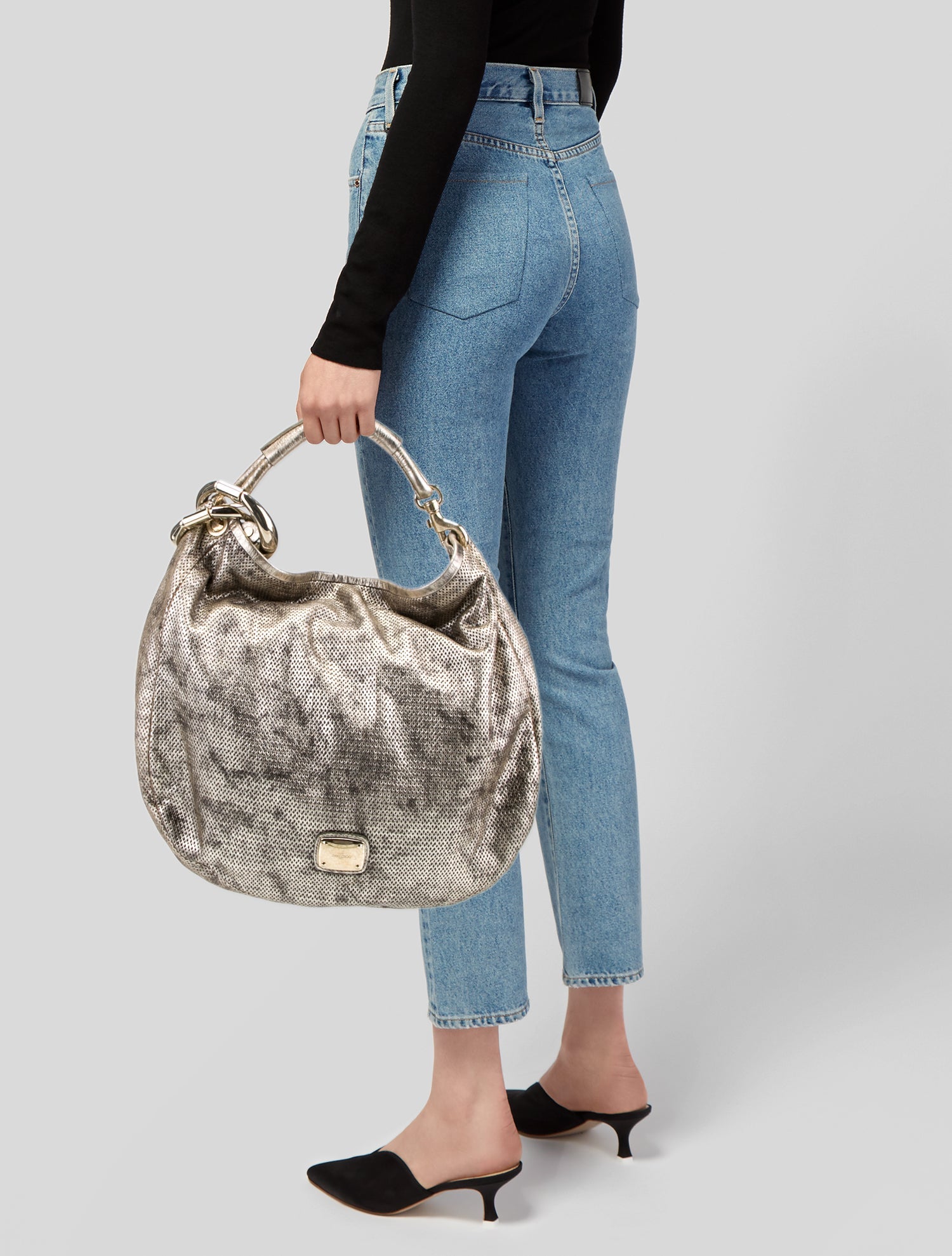 Jimmy Choo Leather Solar Hobo Bag - Gold Hobos, Handbags - JIM394613 ...