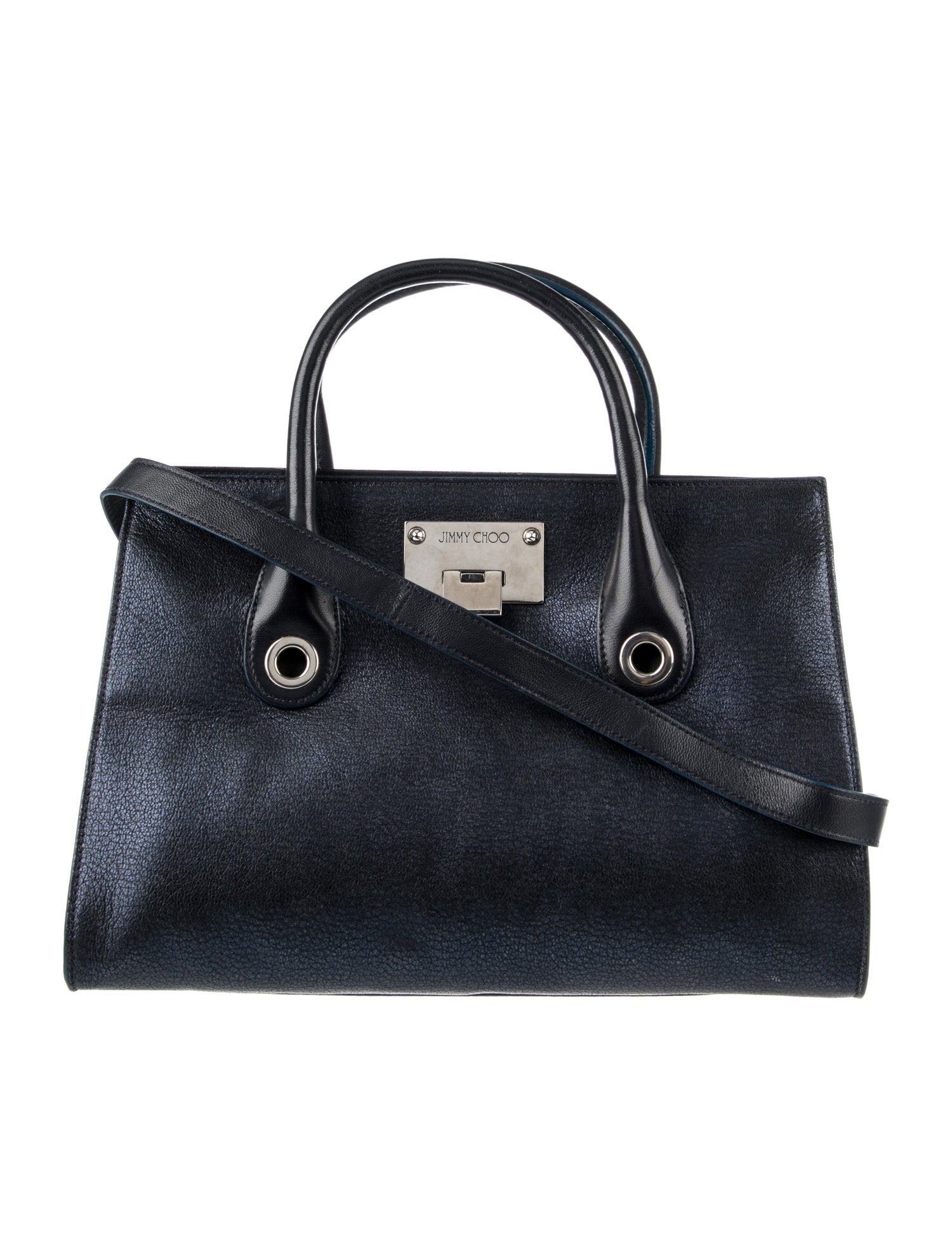 Jimmy Choo Leather Riley Handle Bag - Blue Handle Bags, Handbags ...