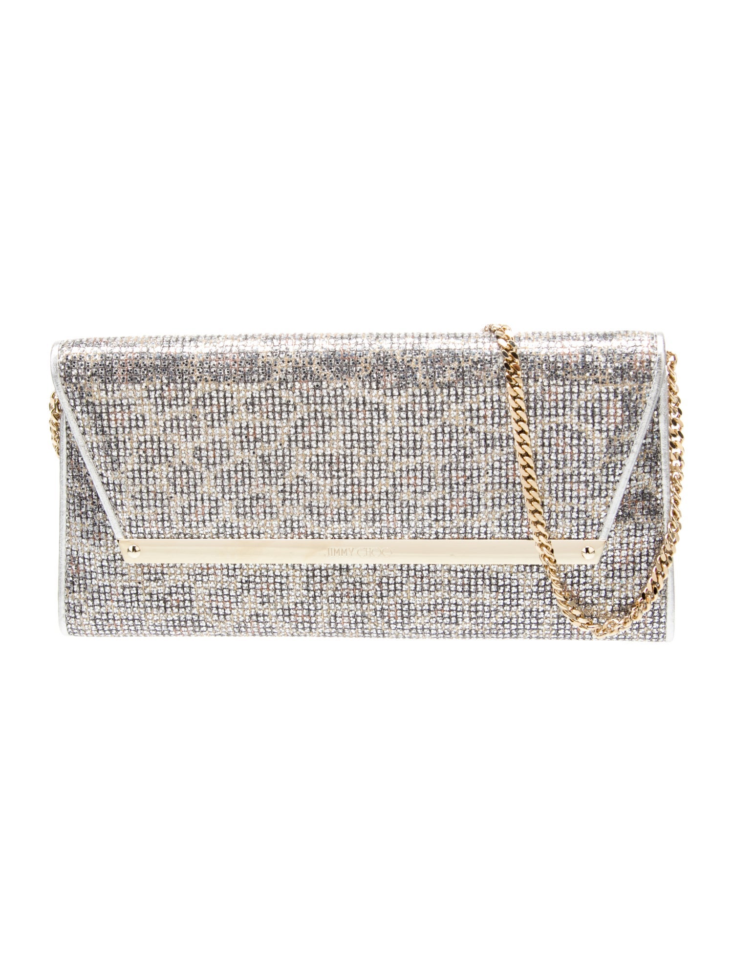 Jimmy Choo Glitter Embellished Shoulder Bag - Silver Shoulder Bags ...