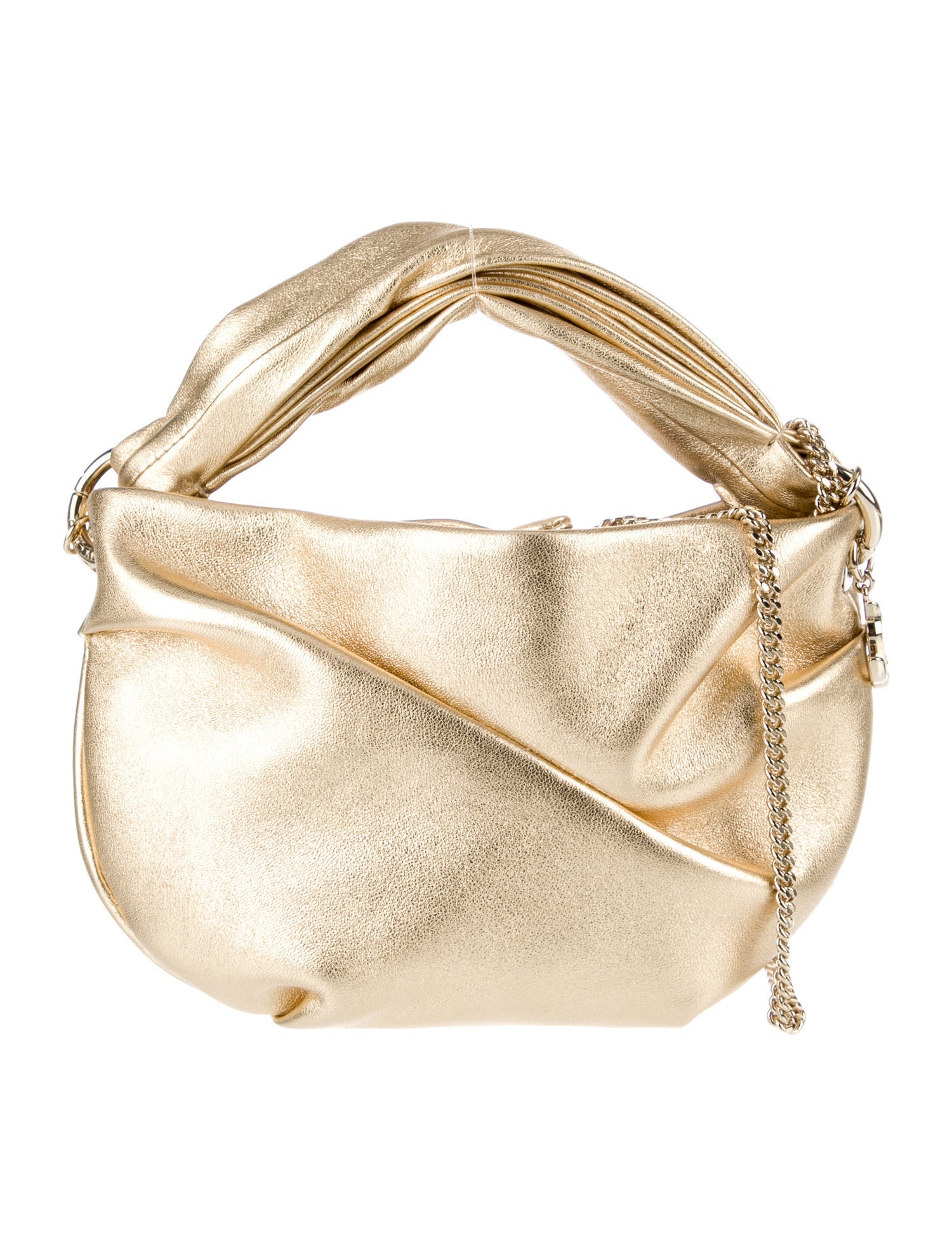 Jimmy Choo Bonny Leather Metallic Handle Bag - Gold Handle Bags ...